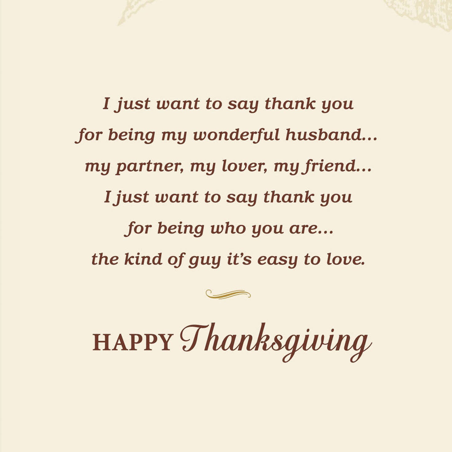 My Partner and Friend Thanksgiving Card for Husband - Greeting Cards ...