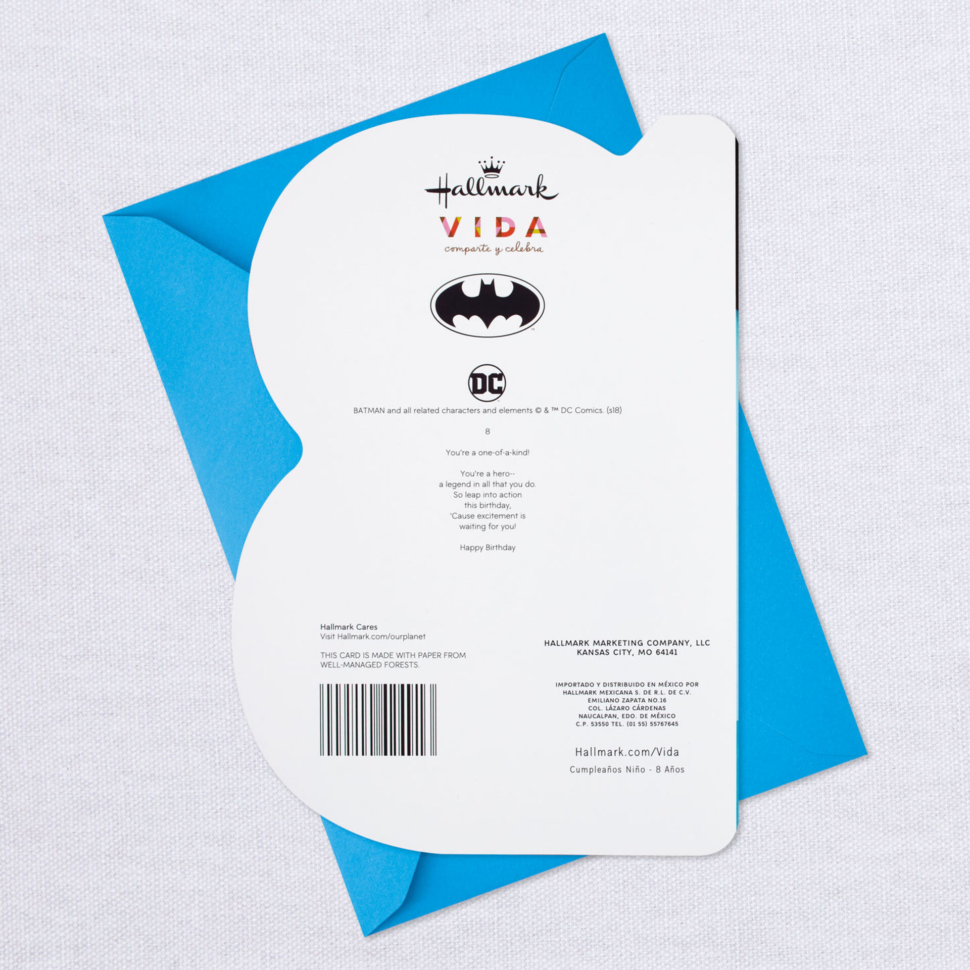 DC Comics™ Batman™ Spanish-Language 8th Birthday Card With Stickers ...