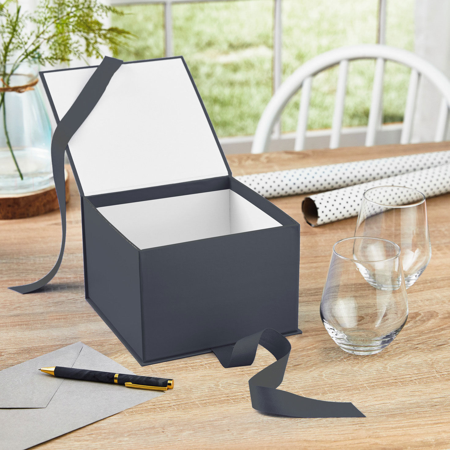 7.2" Solid Gray Large Square Gift Box - Gift Boxes | Hallmark