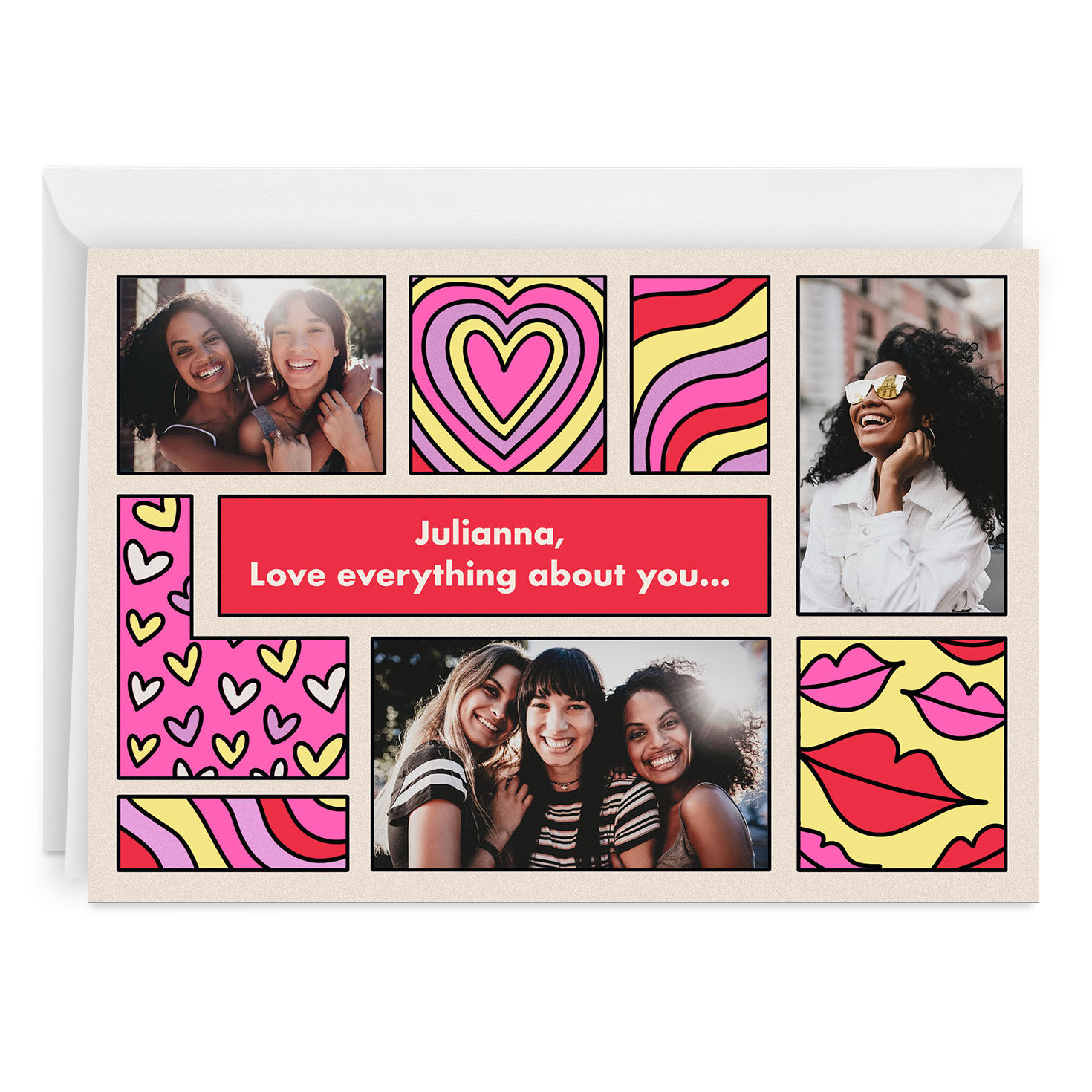 Personalized Fun Designs Photo Collage Love Photo Card - Greeting Cards ...