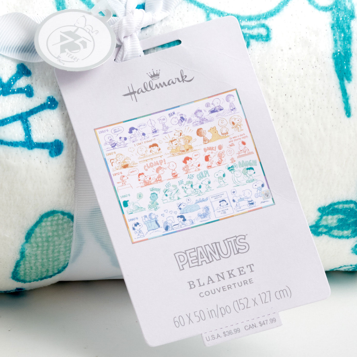 Peanuts® 75th Anniversary Through the Years Plush Throw Blanket, 60x52 ...