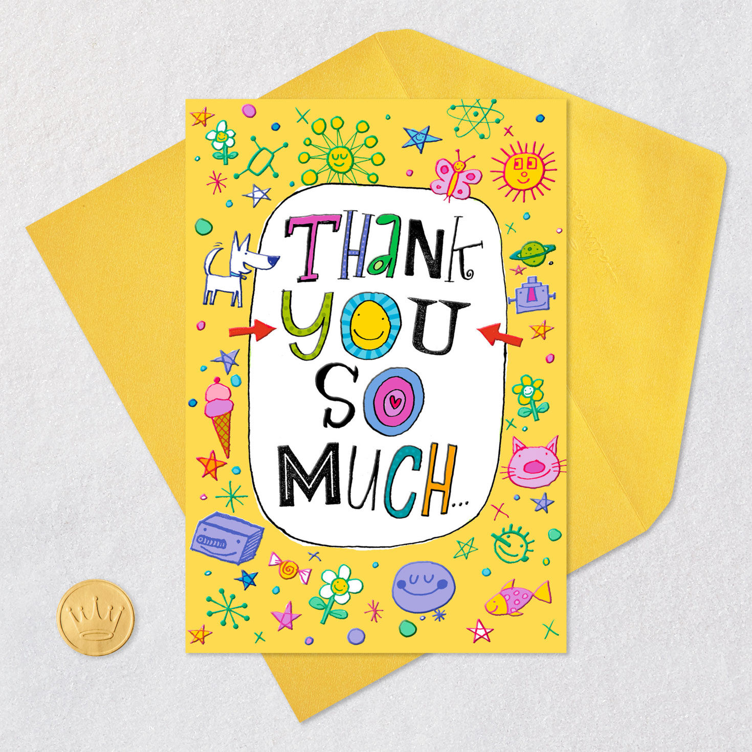 Happy Doodles Thank You Card - Greeting Cards | Hallmark