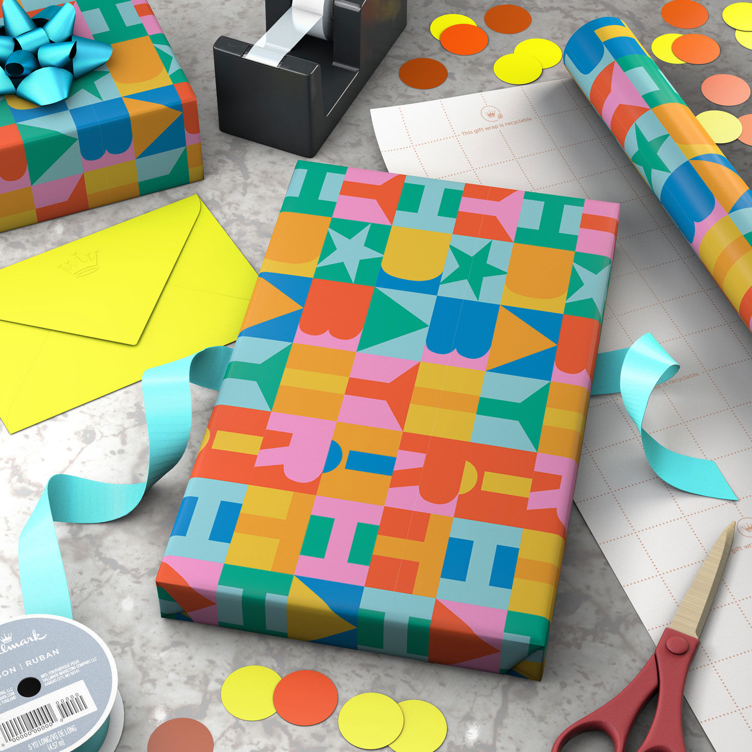Color Block Birthday Wrapping Paper, 20 sq. ft. - Wrapping Paper | Hallmark