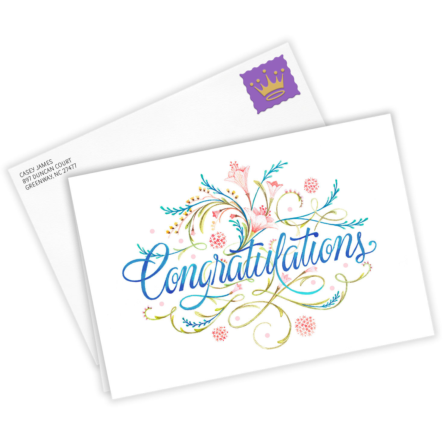 Floral Script Blank Congratulations eCard - Greeting Cards | Hallmark