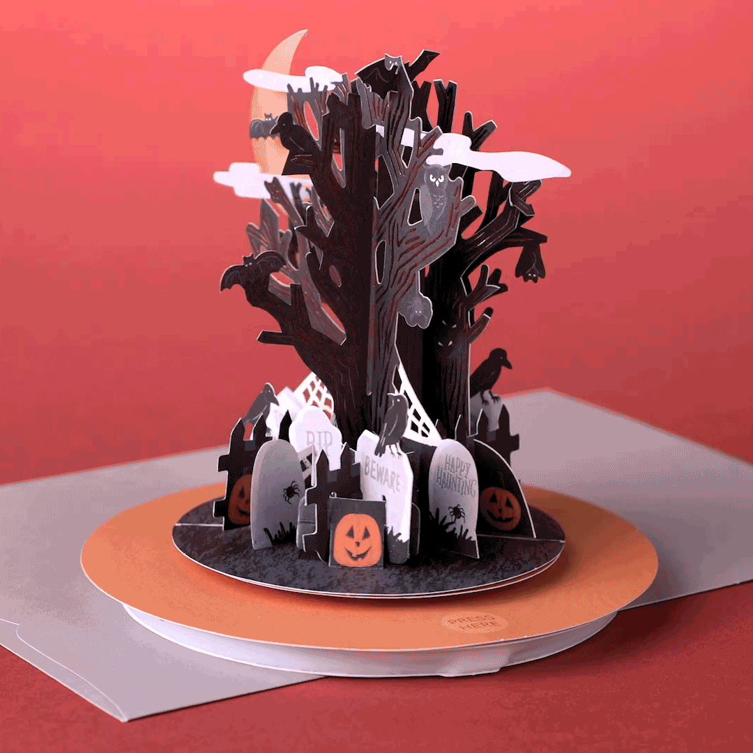 Spooky Spinning Graveyard Musical 3D Pop-Up Halloween Card With Motion ...