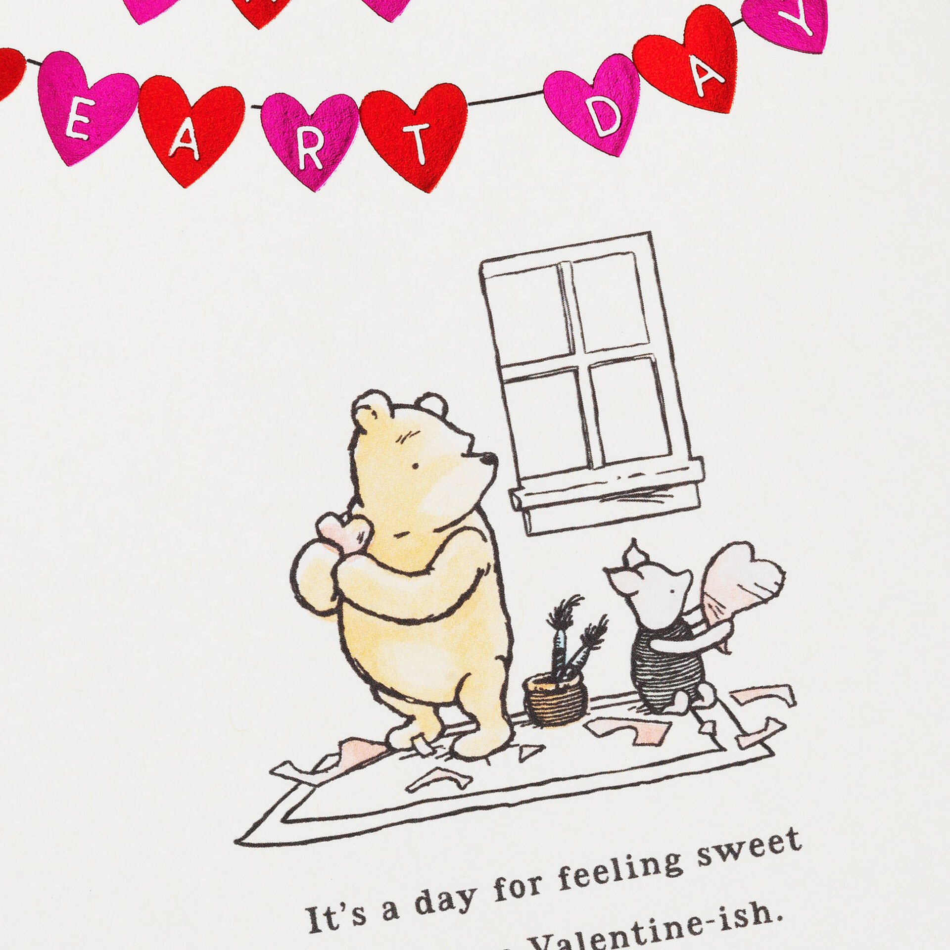 Disney Winnie The Pooh Happy Heart Day Valentines Day Card Greeting