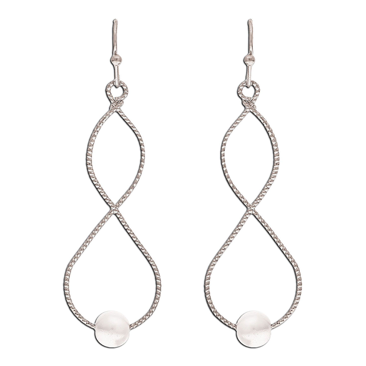 Rain Jewelry Silver Infinity Twist Earrings With Pearl - Earrings ...