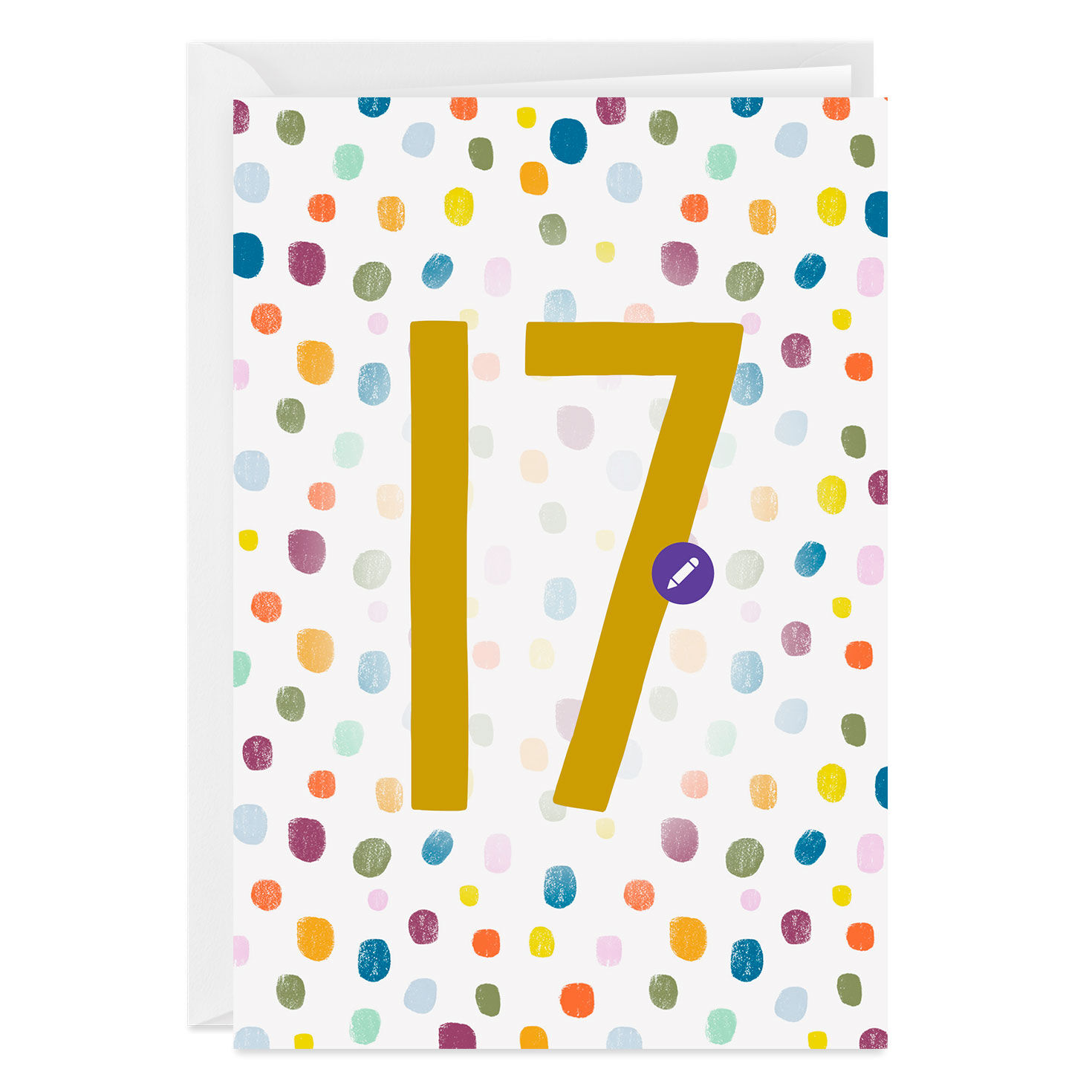 Personalized Colorful Confetti Number Milestone Card - Greeting Cards ...