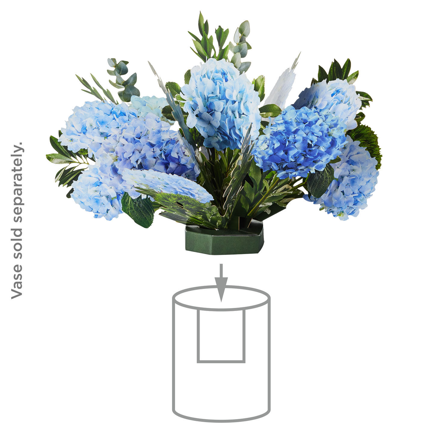 Build-a-Bouquet Blue Hydrangeas Pop-Up Paper Flowers - Greeting Cards ...