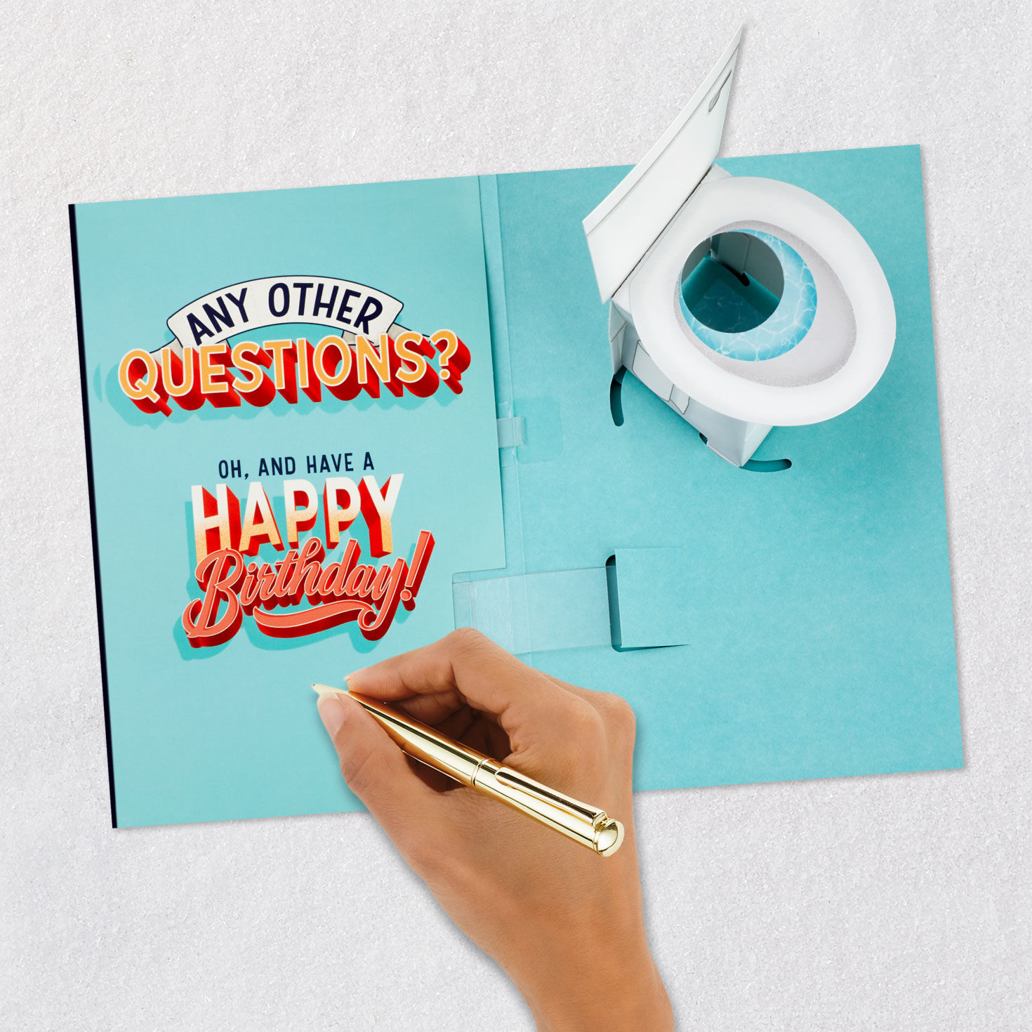 Any Other Questions Funny Pop Up Birthday Card With Sound Greeting