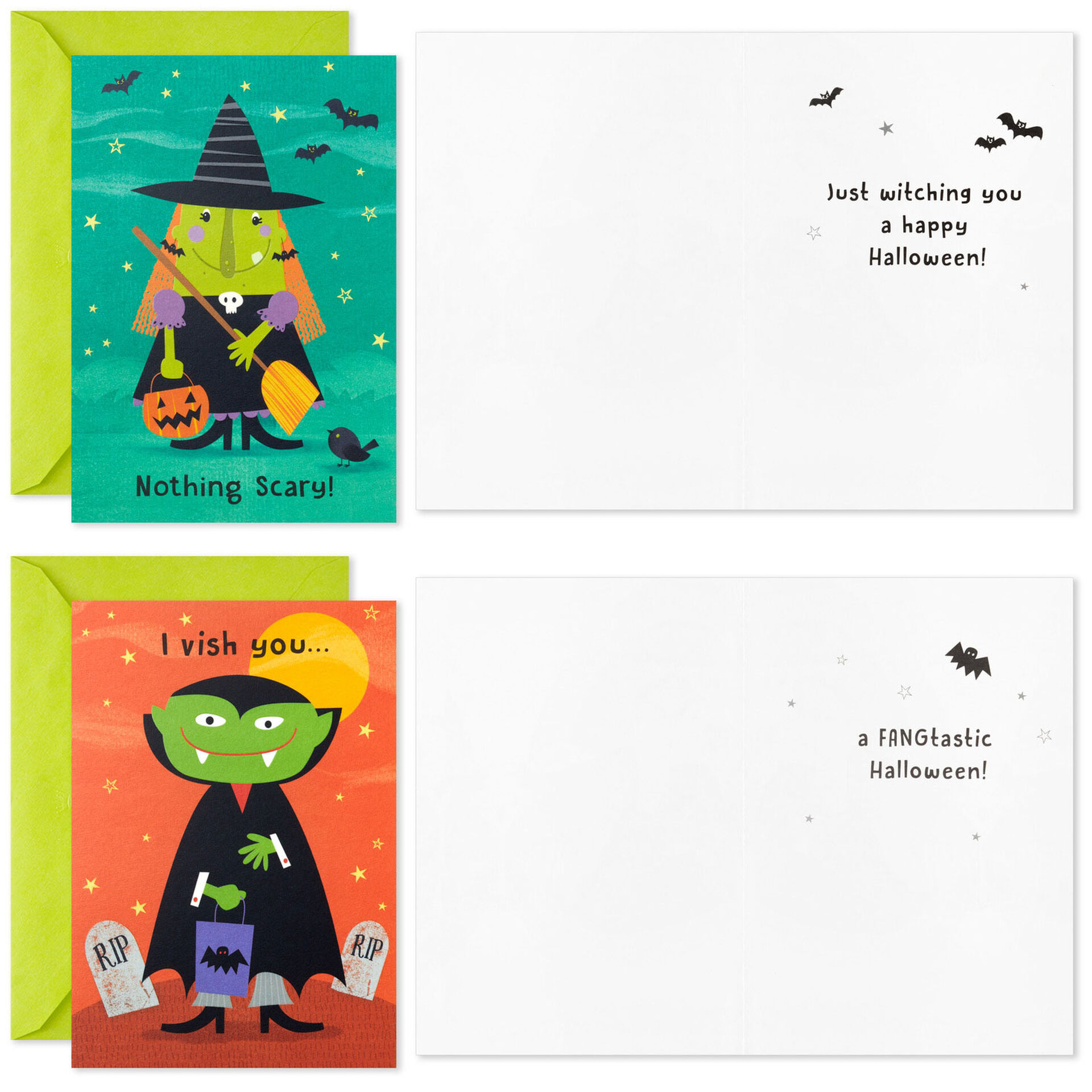 Glow in the Dark Boxed Halloween Cards Assortment, Pack of 16 - Boxed ...