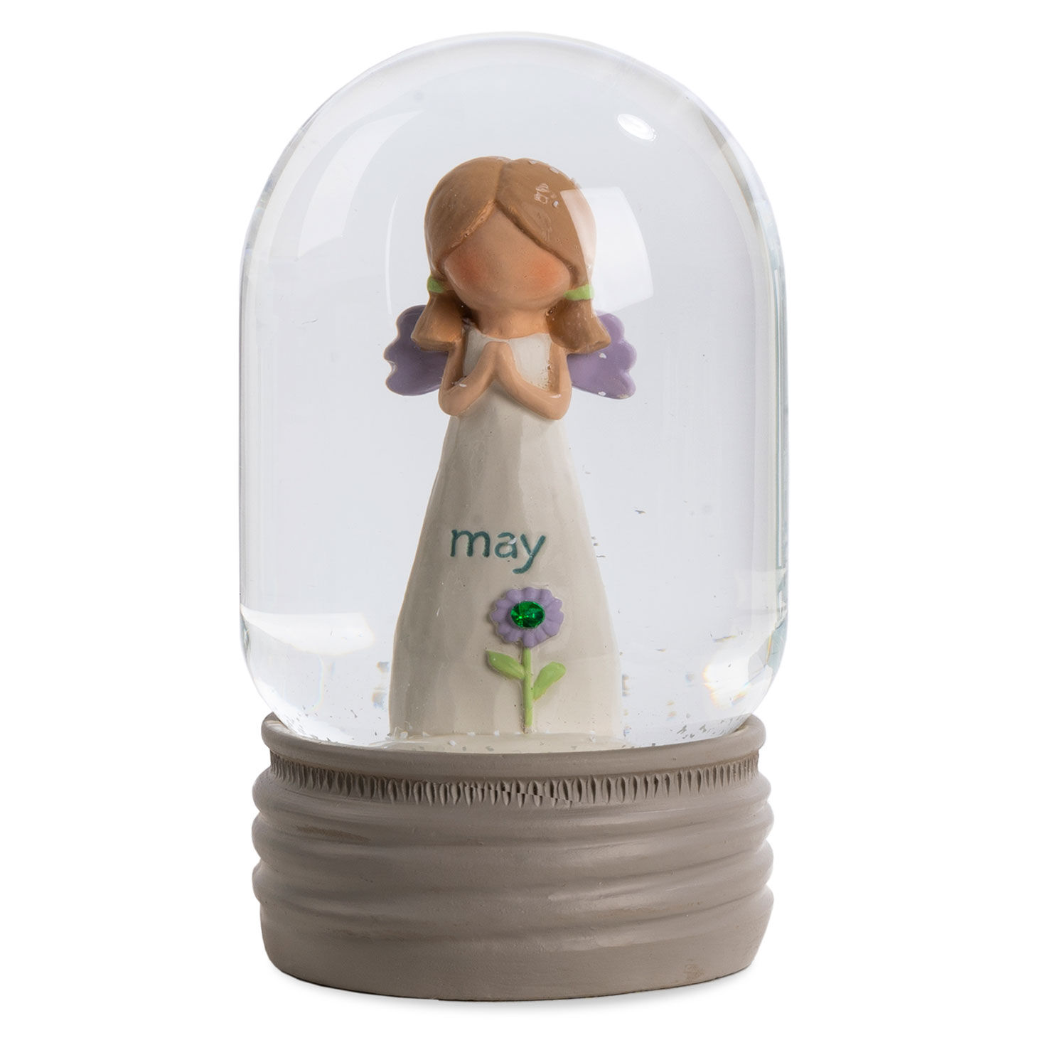 Blossom Bucket May Birthstone Angel Snow Globe, 4.2" - Snow Globes ...