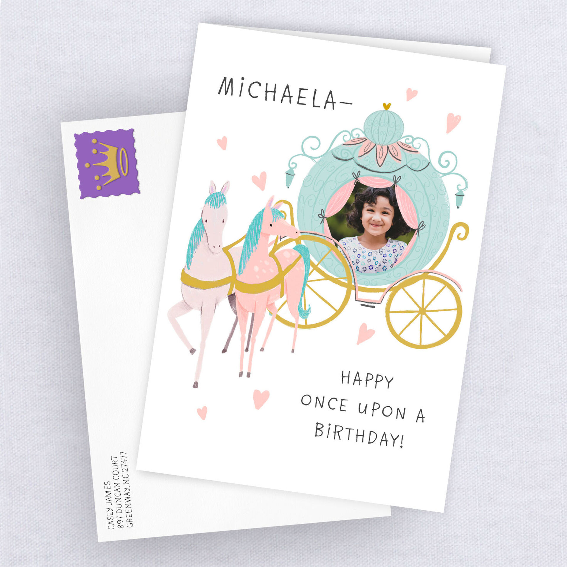 Personalized Princess Theme Photo Card for Kid - Greeting Cards - Hallmark