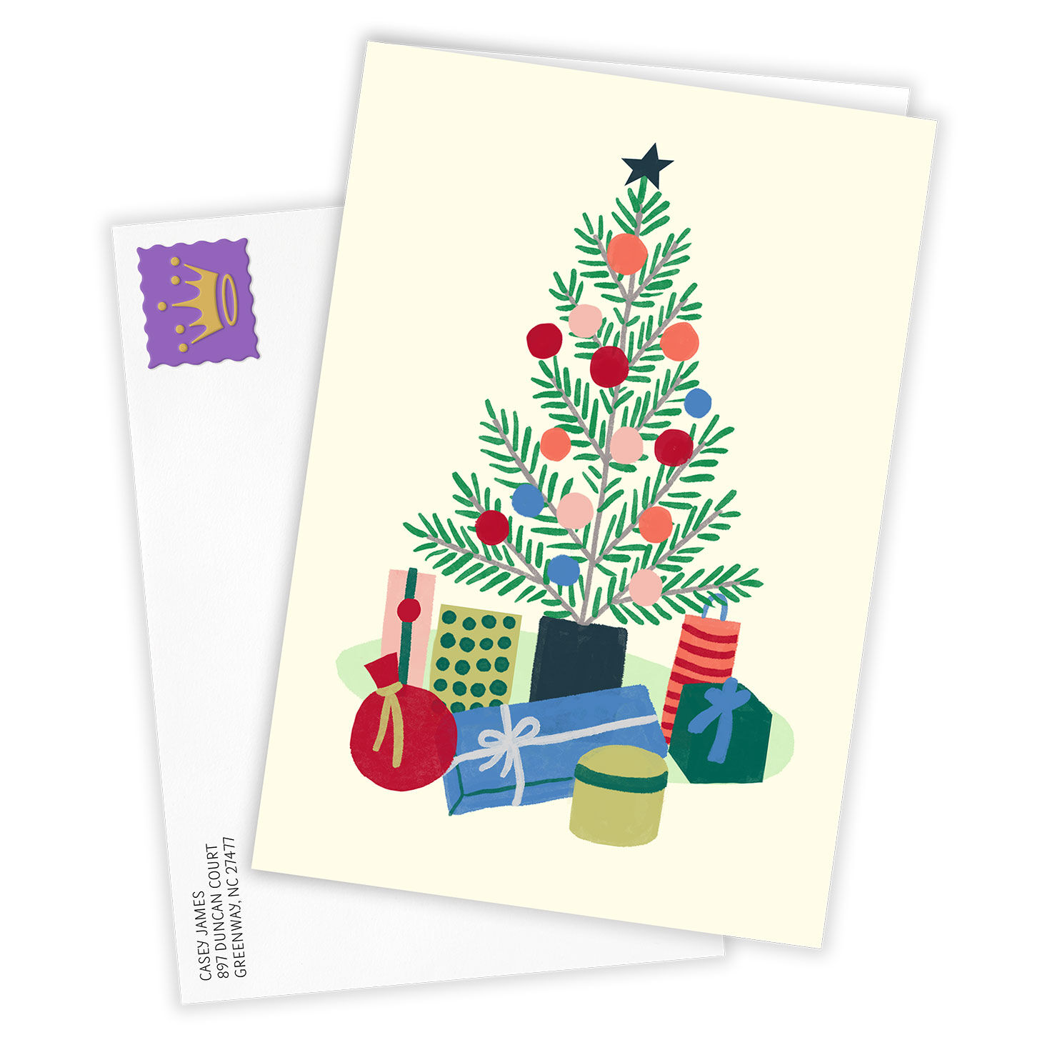 Colorful Tree Custom Christmas Card - Greeting Cards | Hallmark