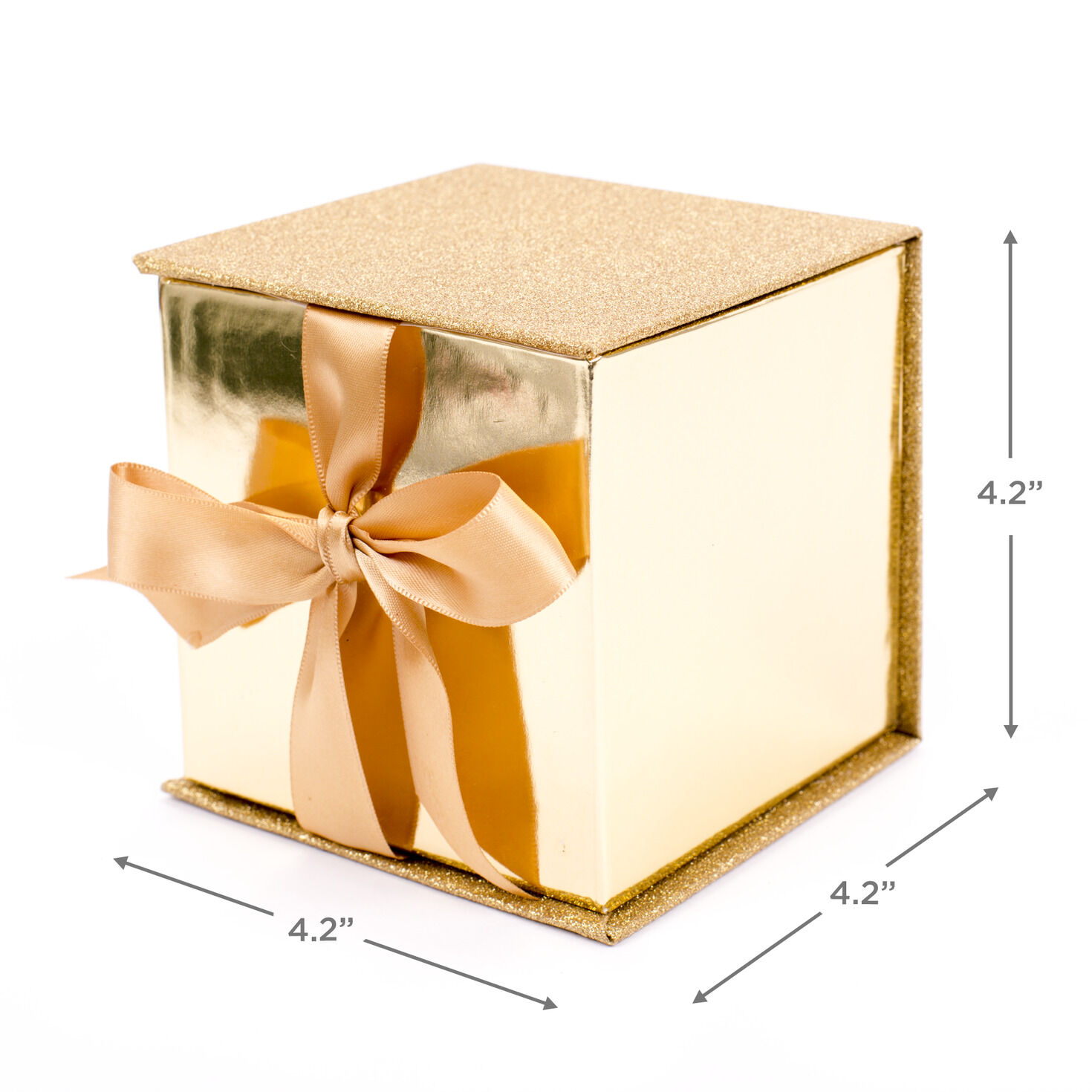 Gold Glitter 4x4 Small Gift Box With Shredded Paper Filler - Gift Boxes ...