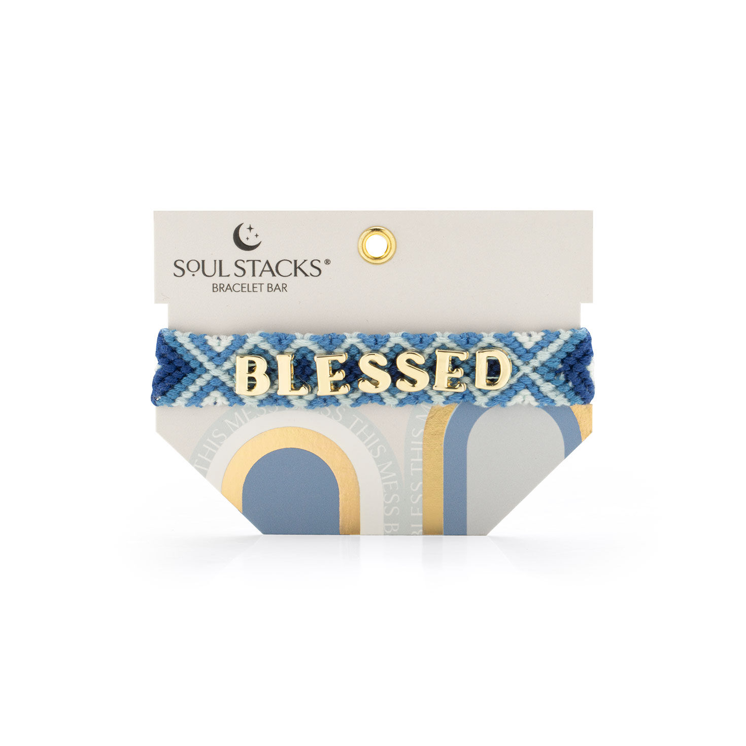 Soul Stacks Blessed Blue and White Woven Bracelet - Bracelets | Hallmark