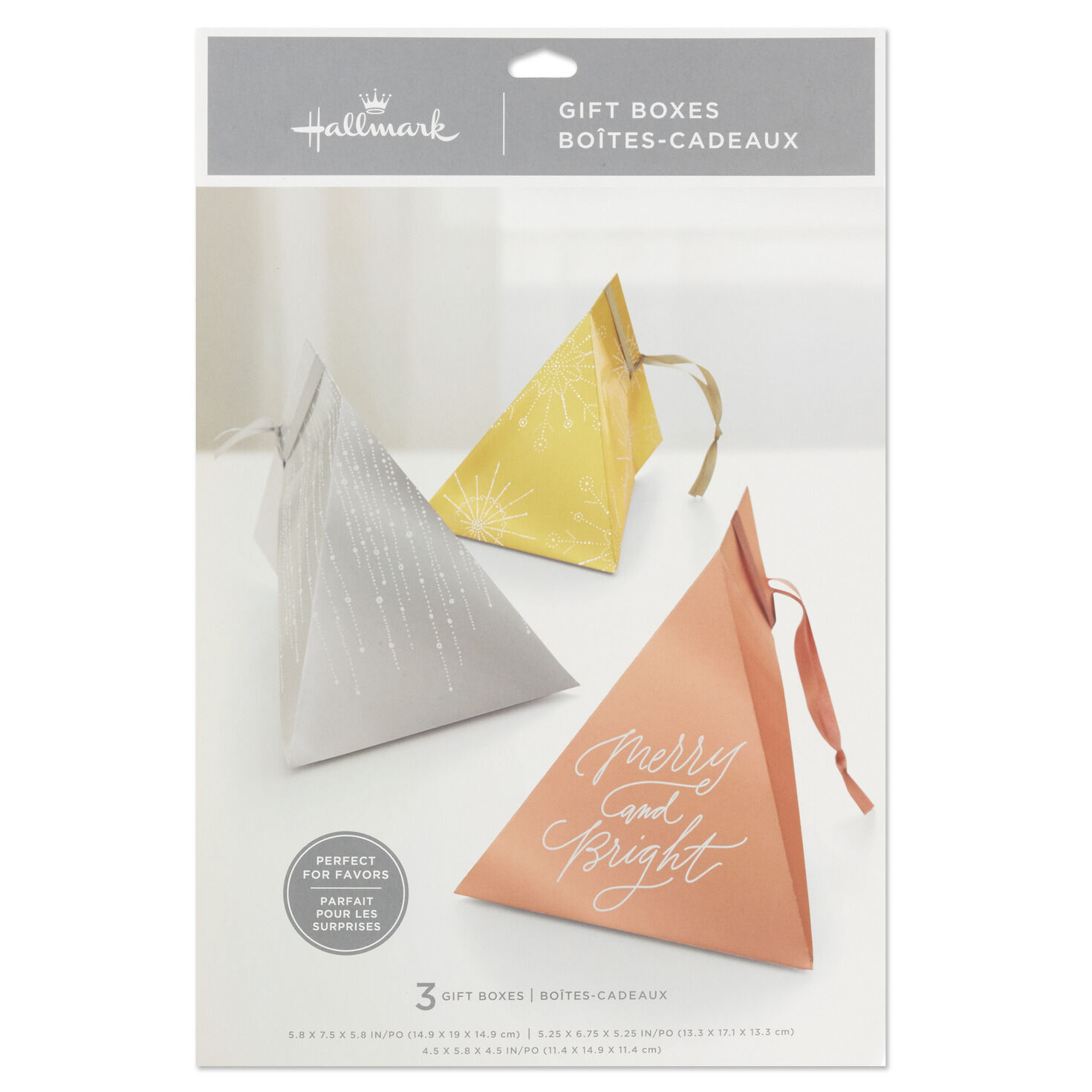 4" Metallic Mix 3-Pack Small Christmas Gift Boxes Assortment - Gift ...