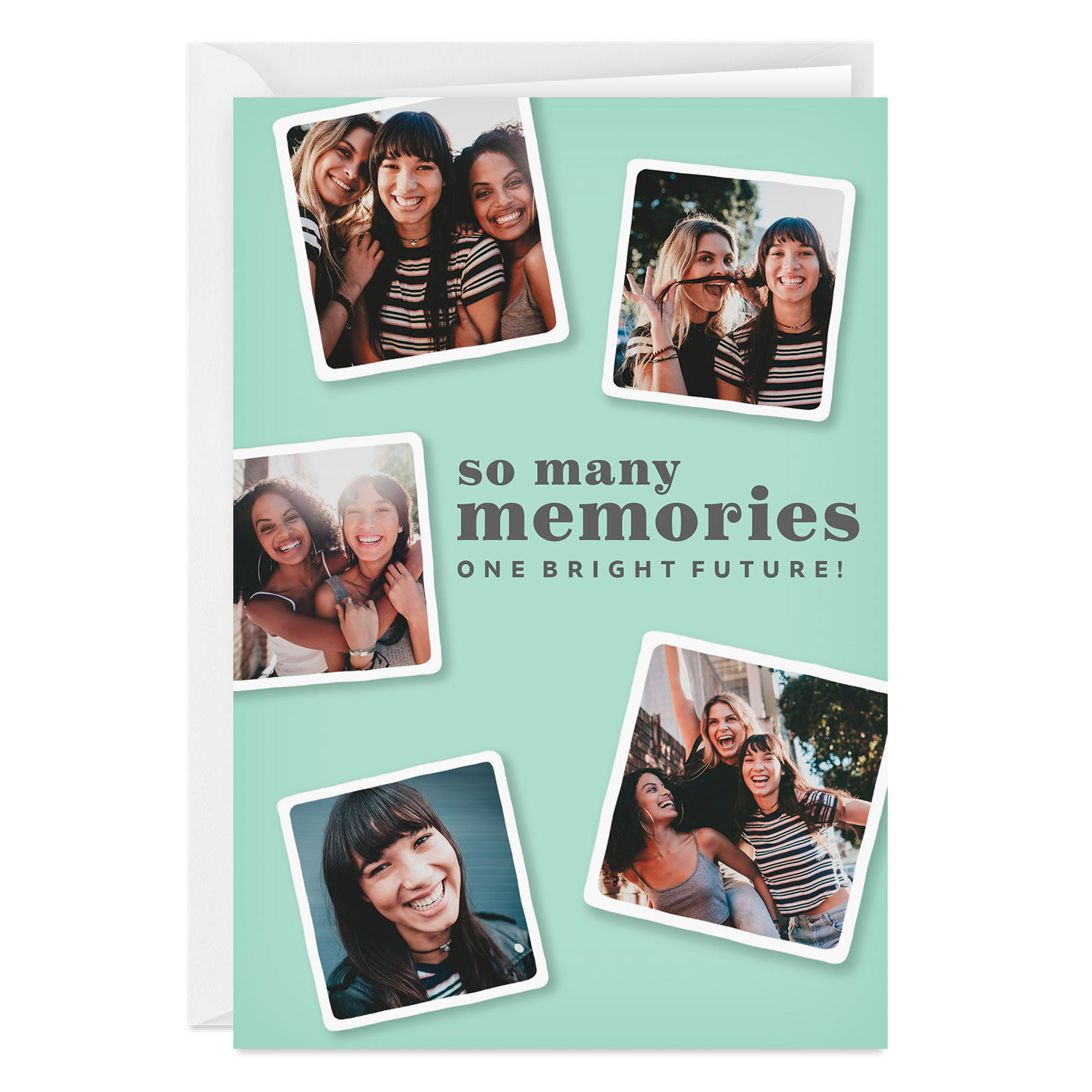 Personalized Photo Collage Mint Green Photo Card - Greeting Cards ...