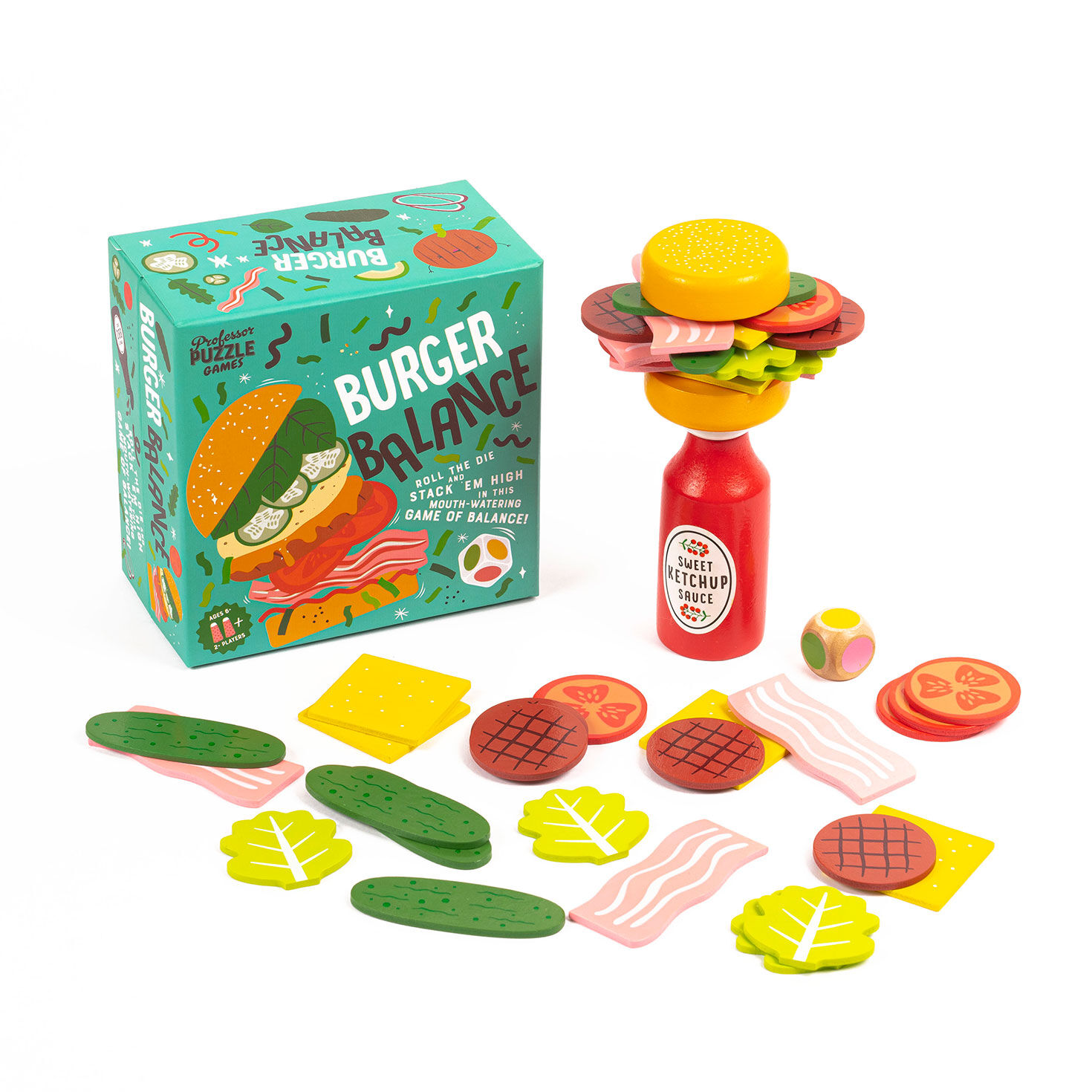 Professor Puzzle Burger Balance Stacking Game - Family Games | Hallmark