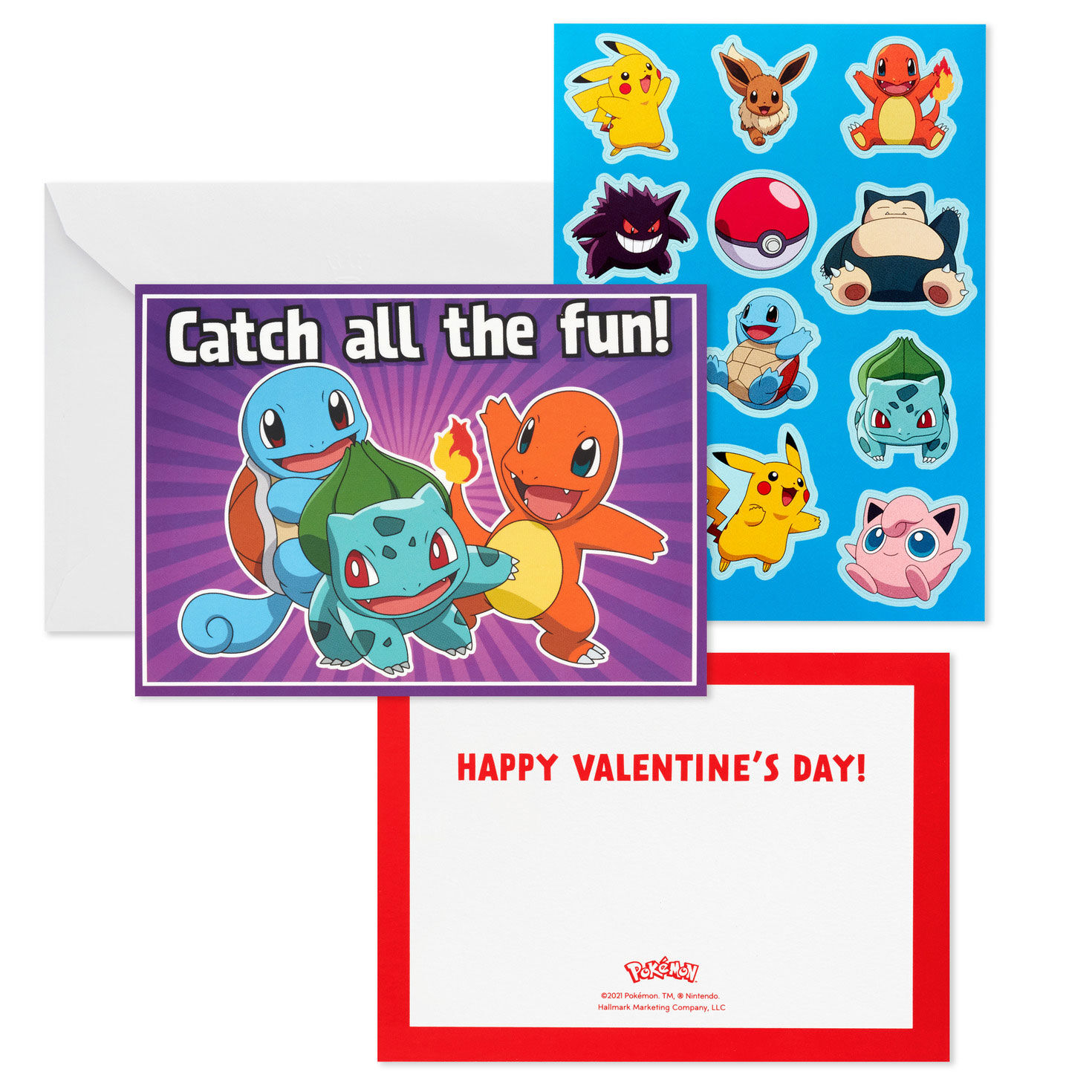 Pokémon Fun Assorted Valentine's Day Cards With Stickers, Pack of 24 ...