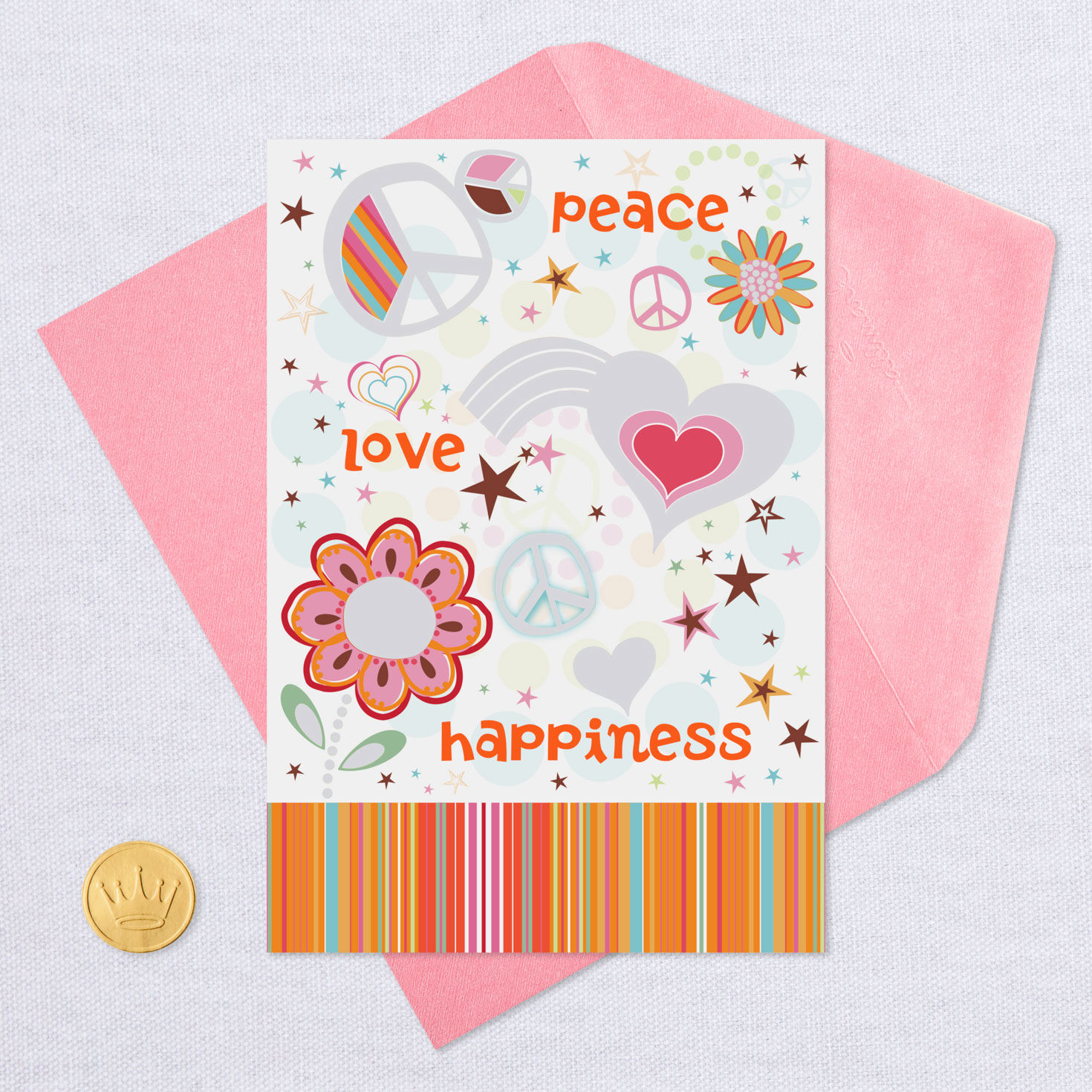 Peace, Love and Happiness Birthday Card - Greeting Cards | Hallmark