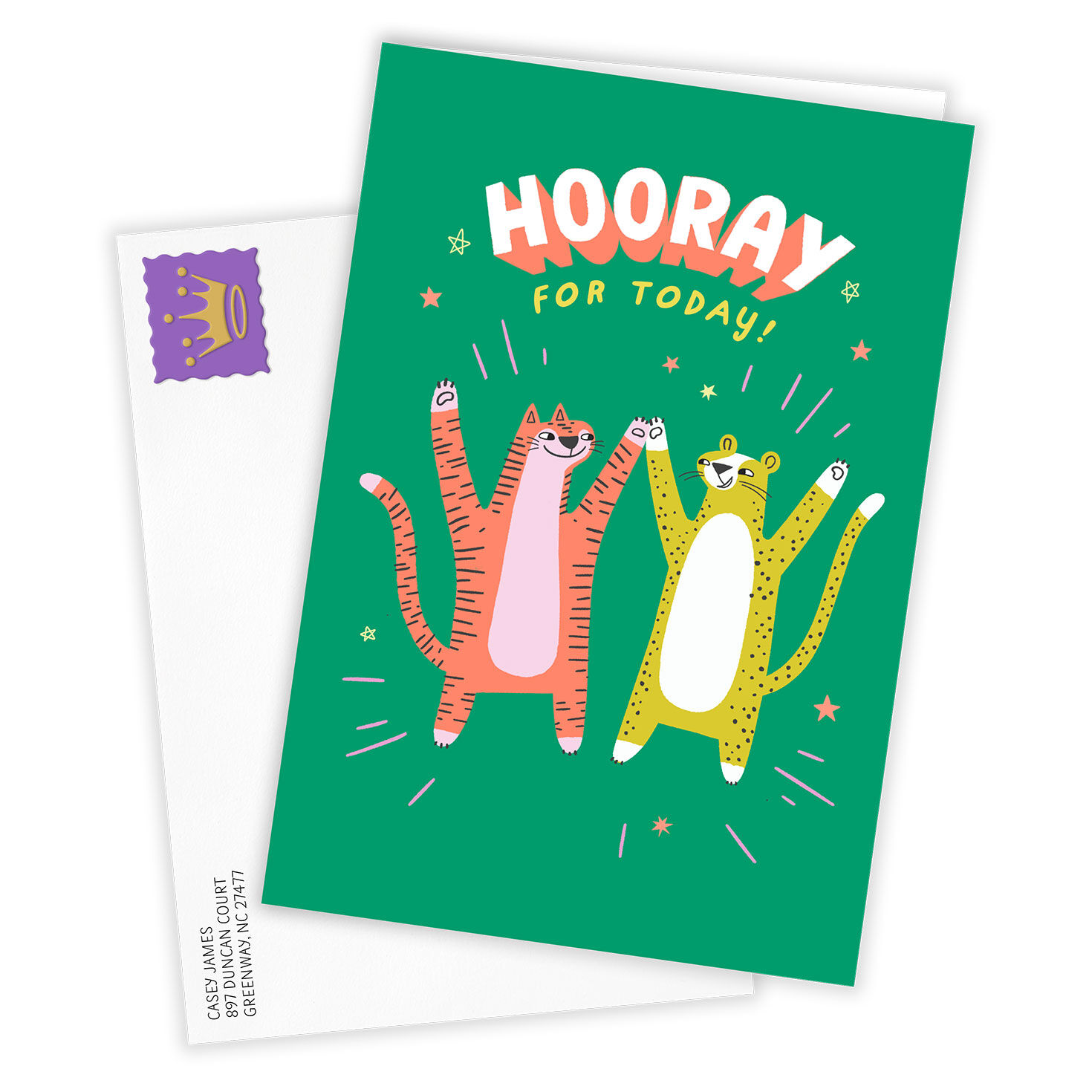 Hooray for Today Silly Cats Custom Congratulations Card - Greeting ...
