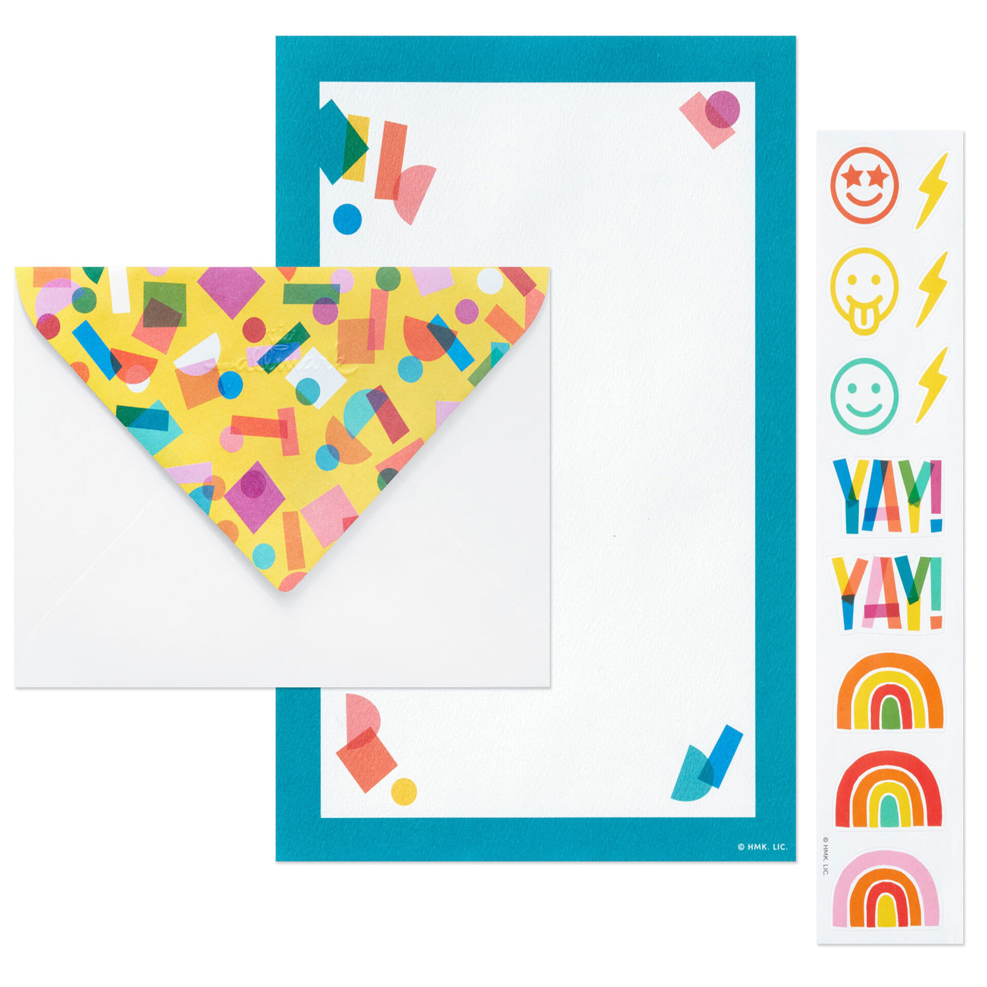 Confetti Collage Stationery Set With Stickers, Pack of 40 - Note Cards ...