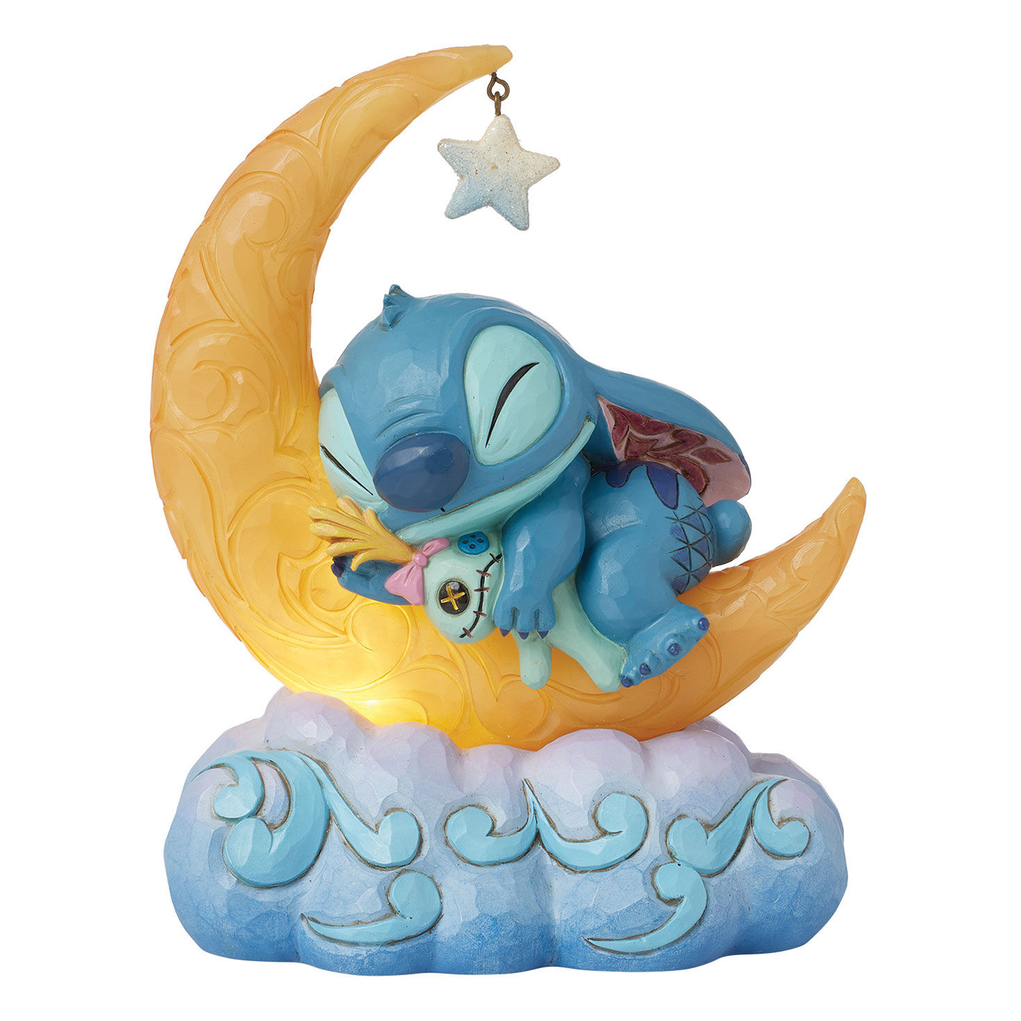 Jim Shore Disney Stitch and Scrump on Light-Up Moon Figurine, 7.6 ...