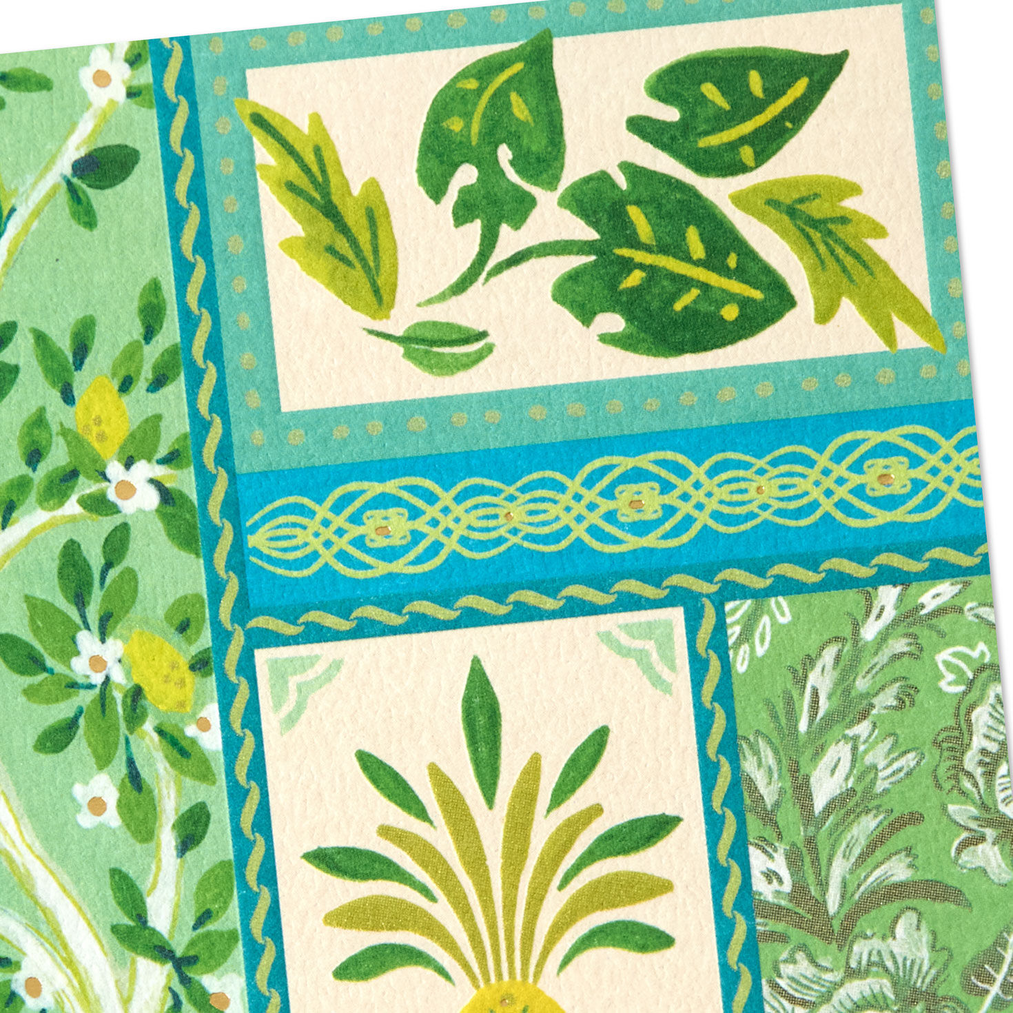 Peacock and Botanical Wallpaper Prints Blank Card - Greeting Cards ...