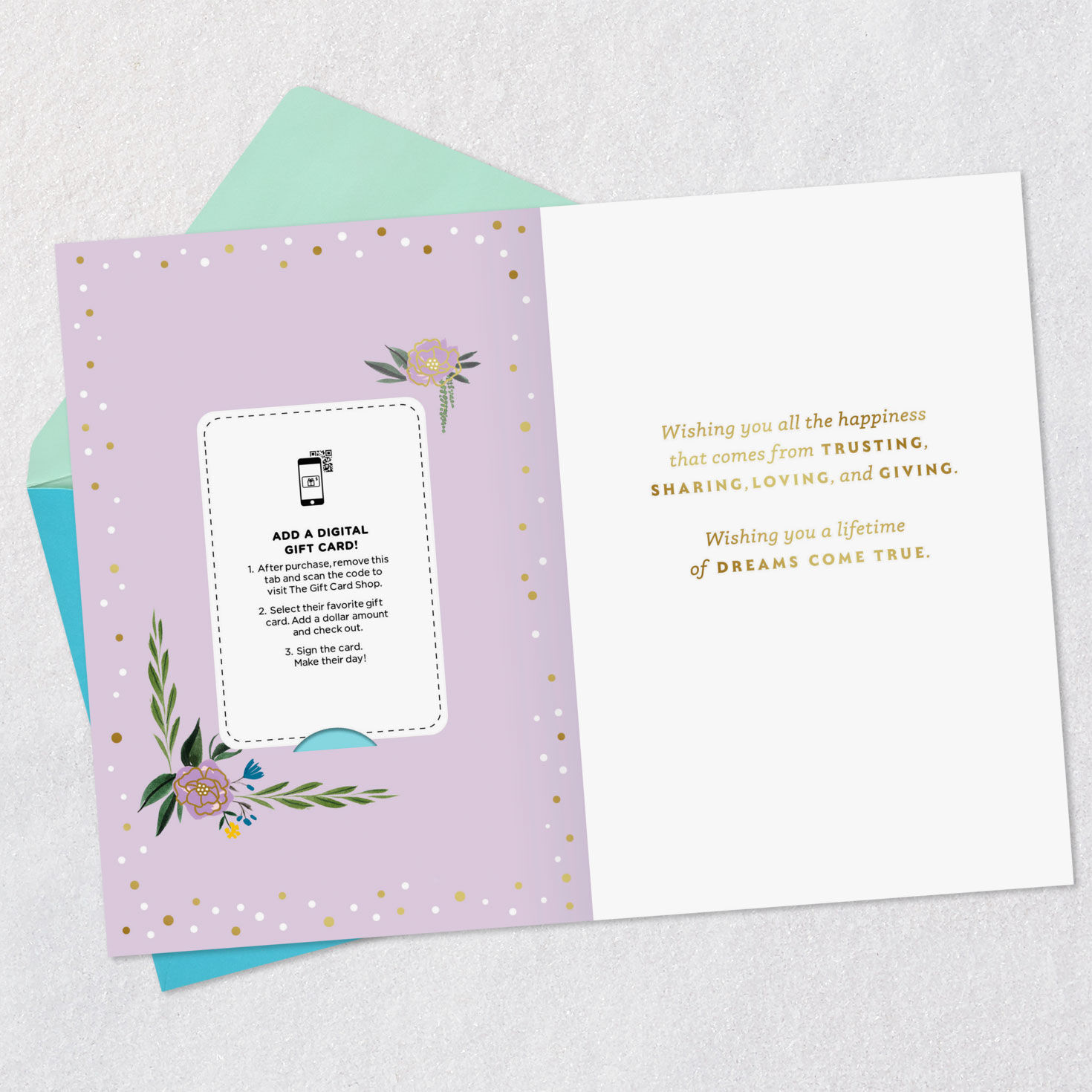 A Lifetime of Dreams Come True Gift Card Greeting Wedding Card ...