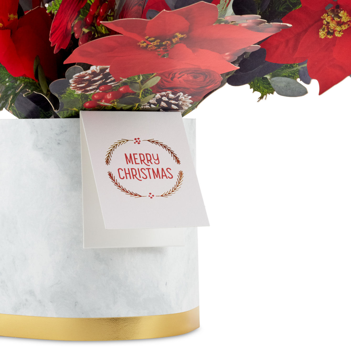 Merry Christmas Poinsettia Flower Bouquet 3D Pop-Up Christmas Card - Greeting Cards | Hallmark