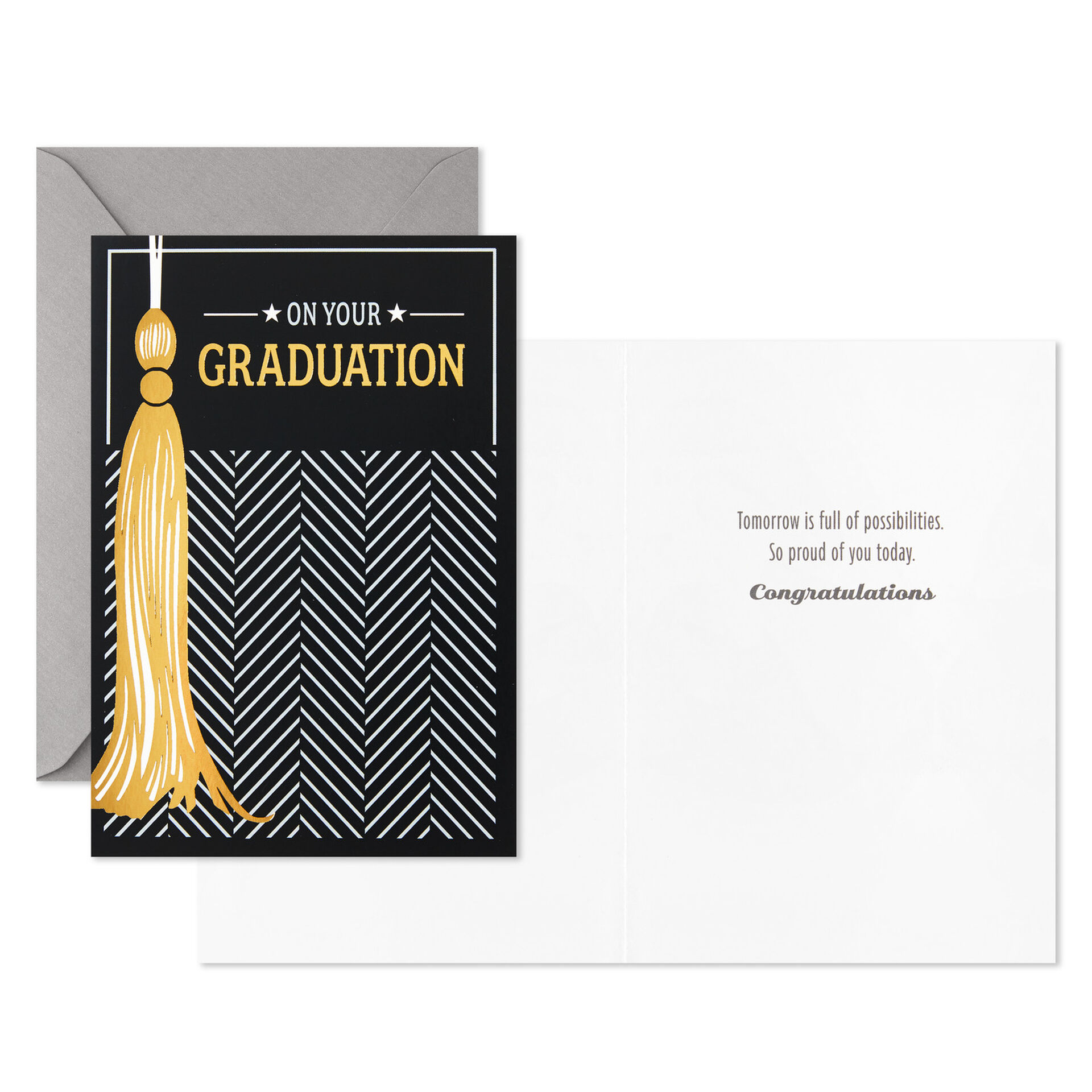 Assorted Black, White and Gold Graduation Cards, Pack of 12 - Boxed ...