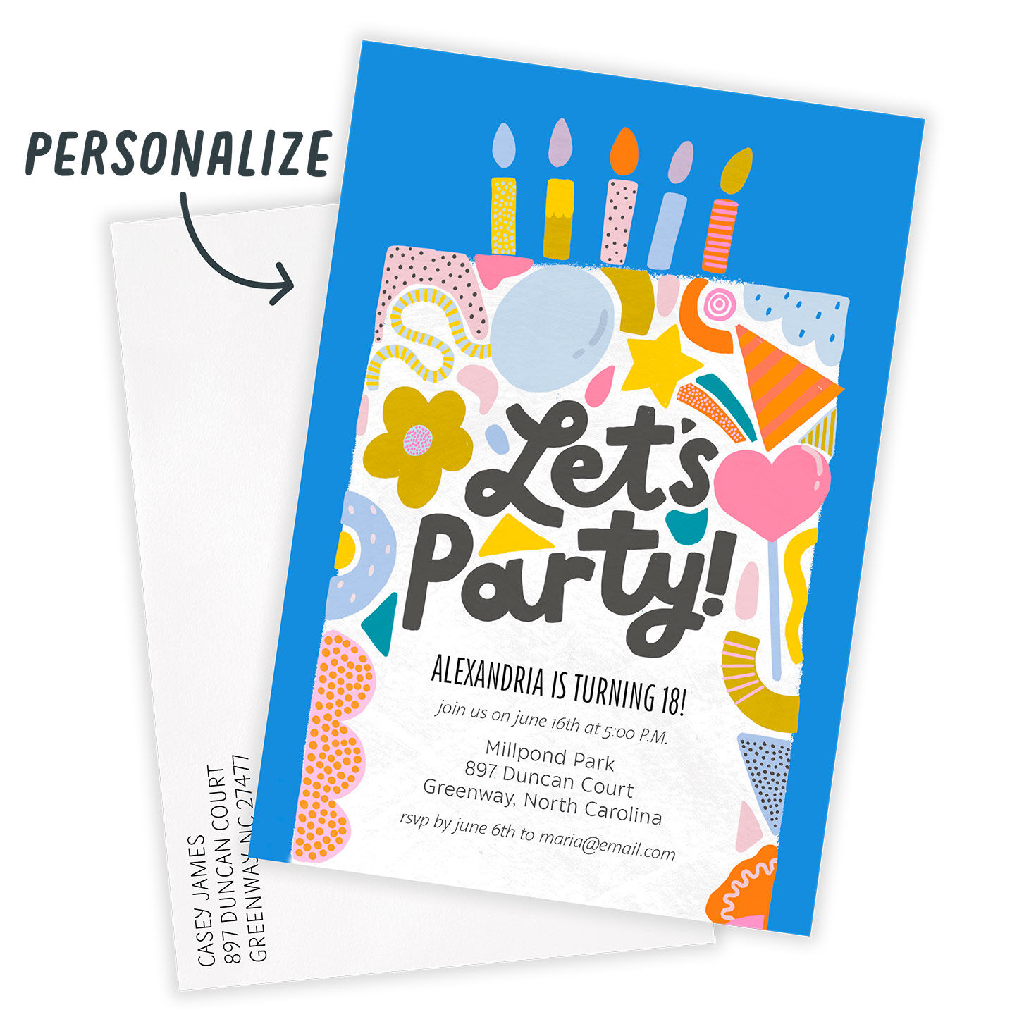 Let's Party Cake With Candles Birthday Invitation - Invitations | Hallmark