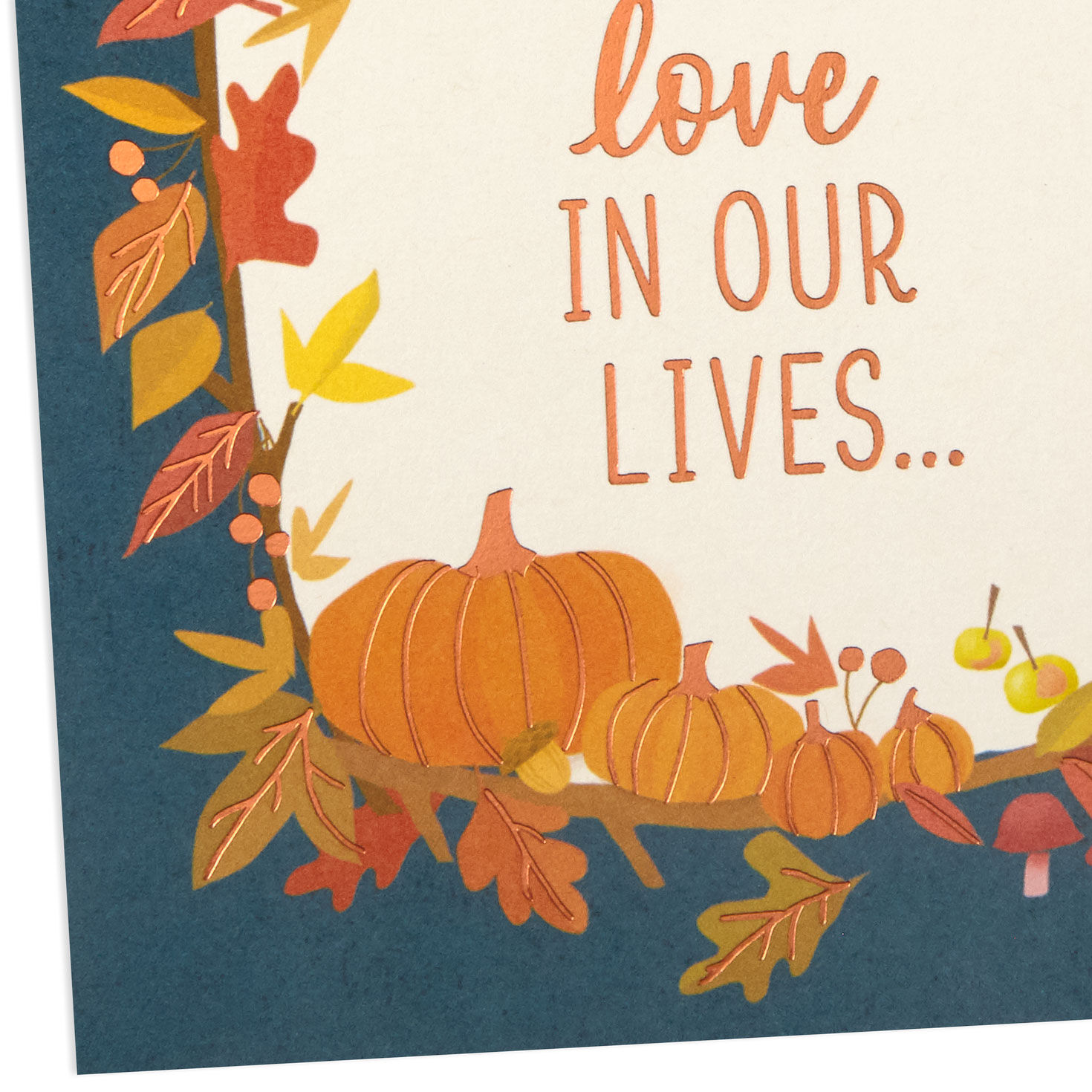 Leaves and Pumpkins Let's Be Thankful Thanksgiving Card - Greeting ...