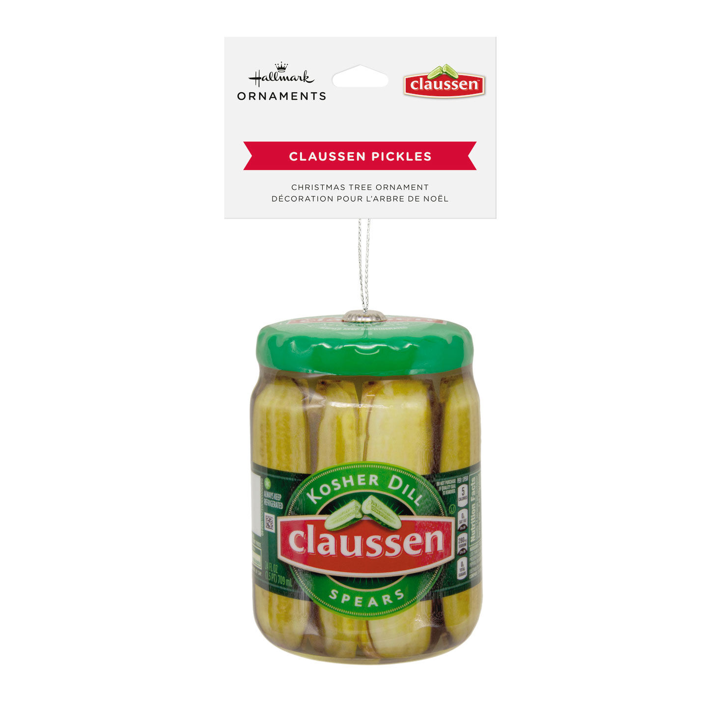 Kraft Claussen Pickles Jar Shatterproof Hallmark Ornament - Hallmark ...