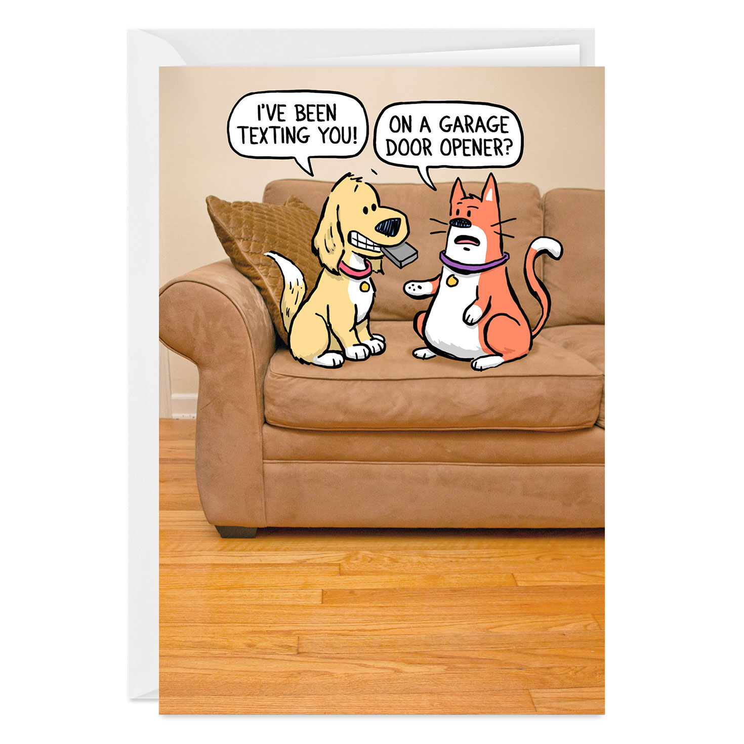 Dog Texting Cat Funny Custom Birthday Card - Greeting Cards | Hallmark