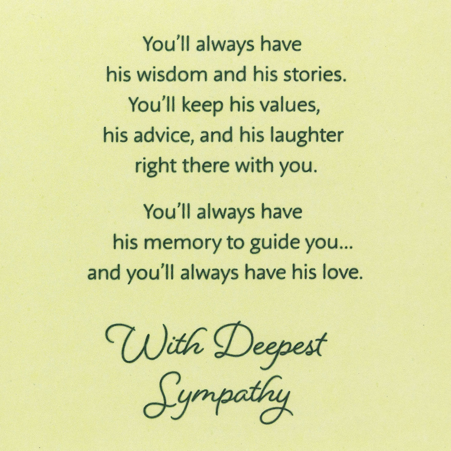 Wisdom, Memories and Love Sympathy Card for Loss of Grandpa - Greeting ...