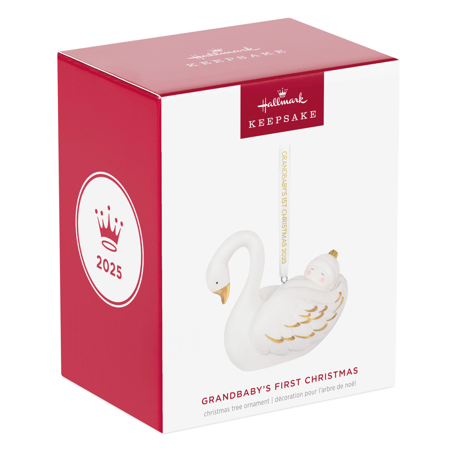Grandbaby's First Christmas Swan 2025 Porcelain Ornament - Keepsake ...