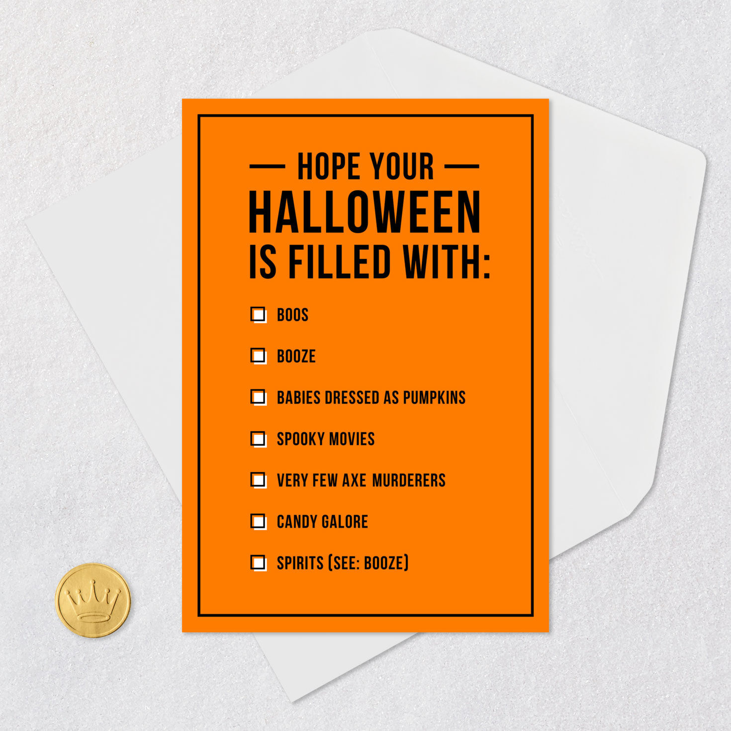 Boos and Booze Holiday Checklist Funny Halloween Card - Greeting Cards ...