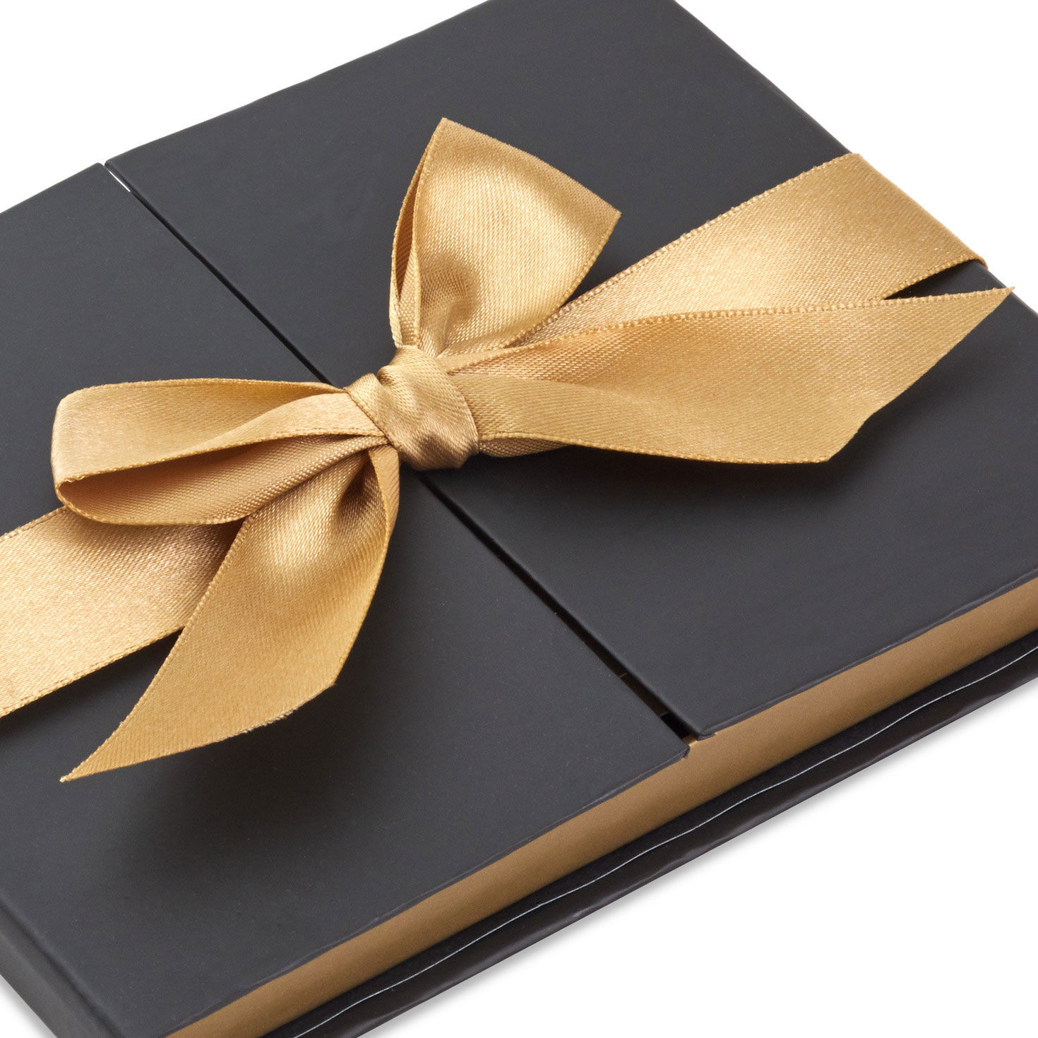 4.5" Black Gift Card Holder Box With Gold Satin Bow - Gift Card Holders ...