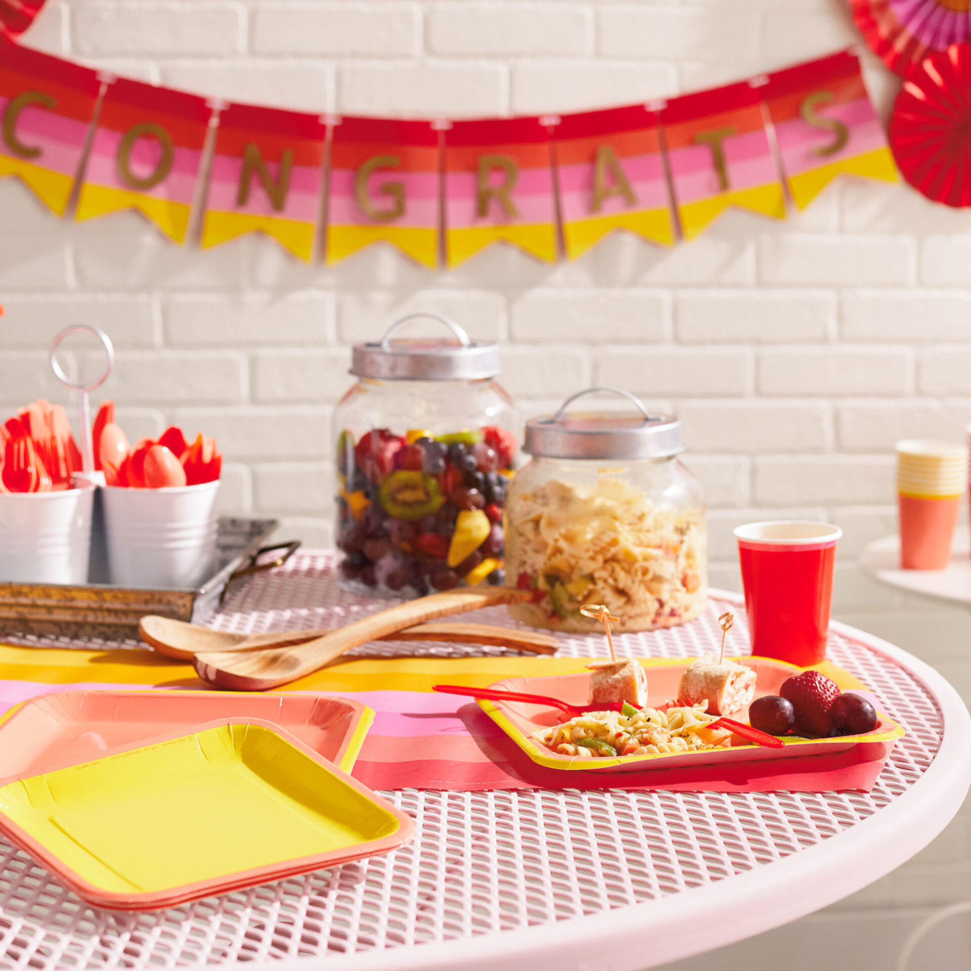 Color Pop Party Decor Kit, Warm Ombré Stripe - Banners & Streamers ...