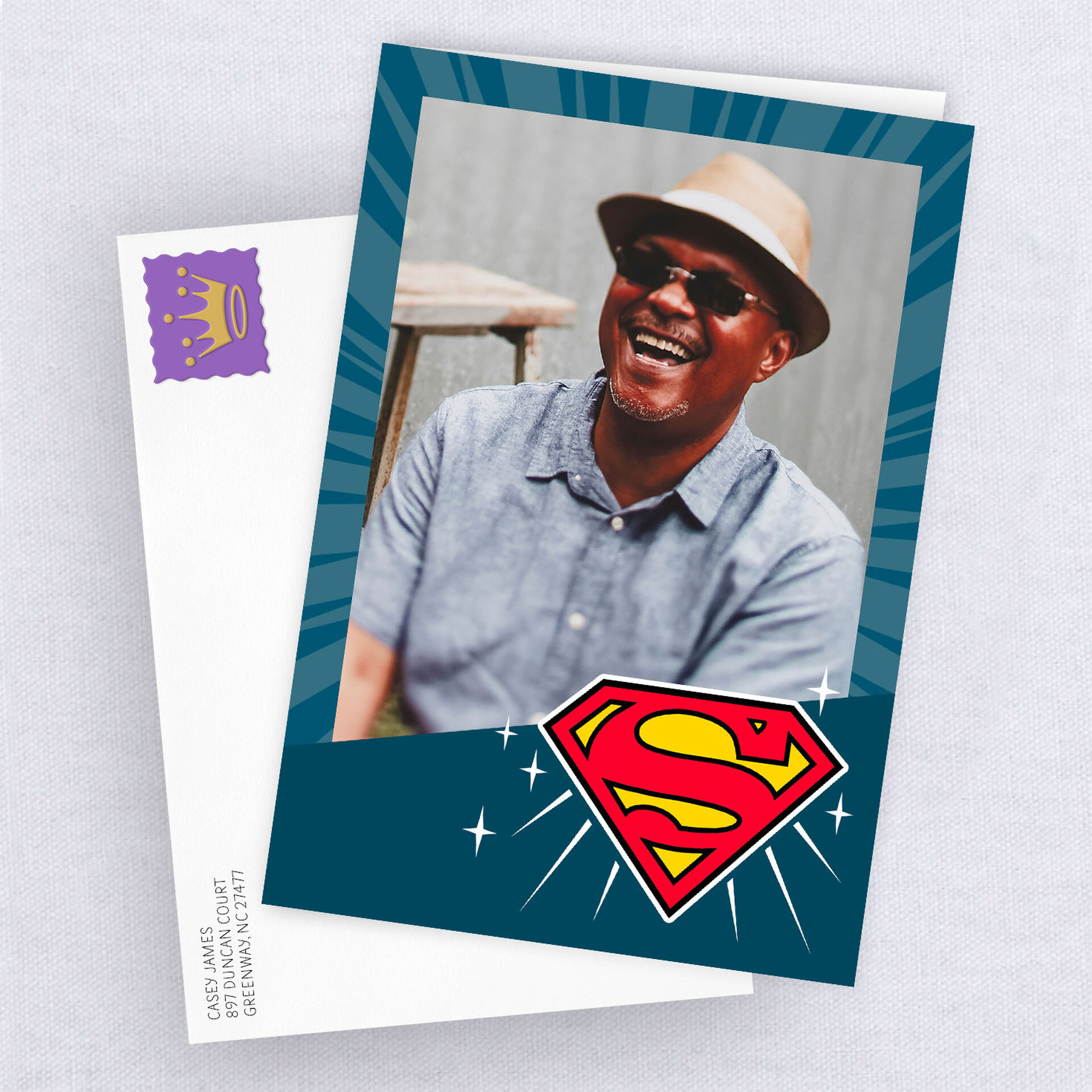 Personalized DC™ Superman™ Logo Photo Card - Greeting Cards - Hallmark