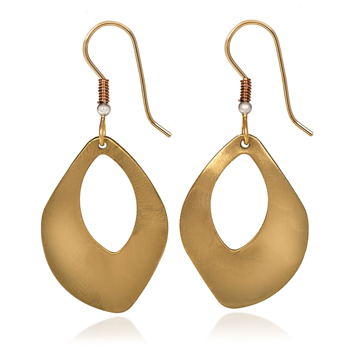 Silver Forest Hammered Gold Metal Open Oval Drop Earrings - Earrings | Hallmark