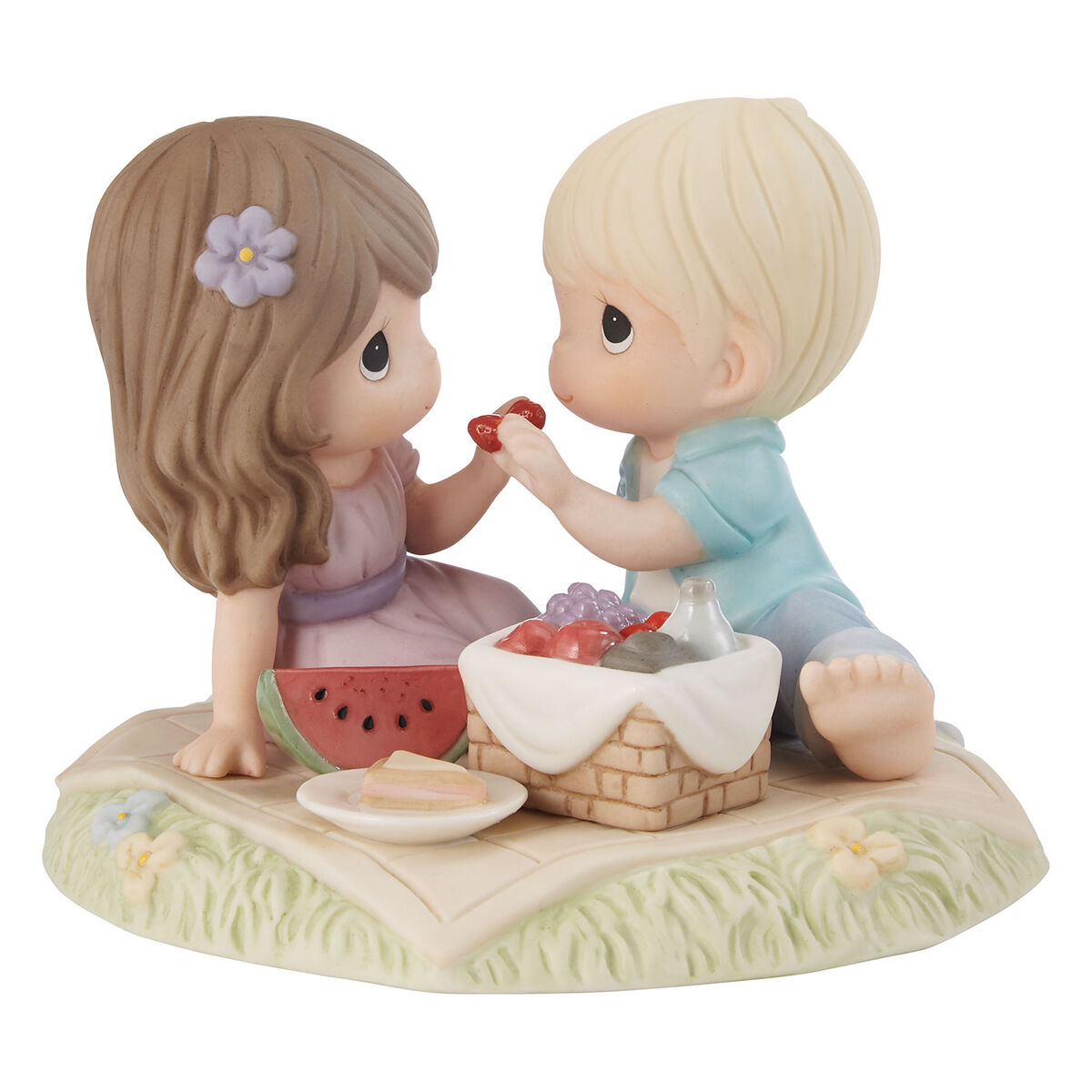 Precious Moments Every Day With You Is a Picnic Couple Figurine, 4.02 ...