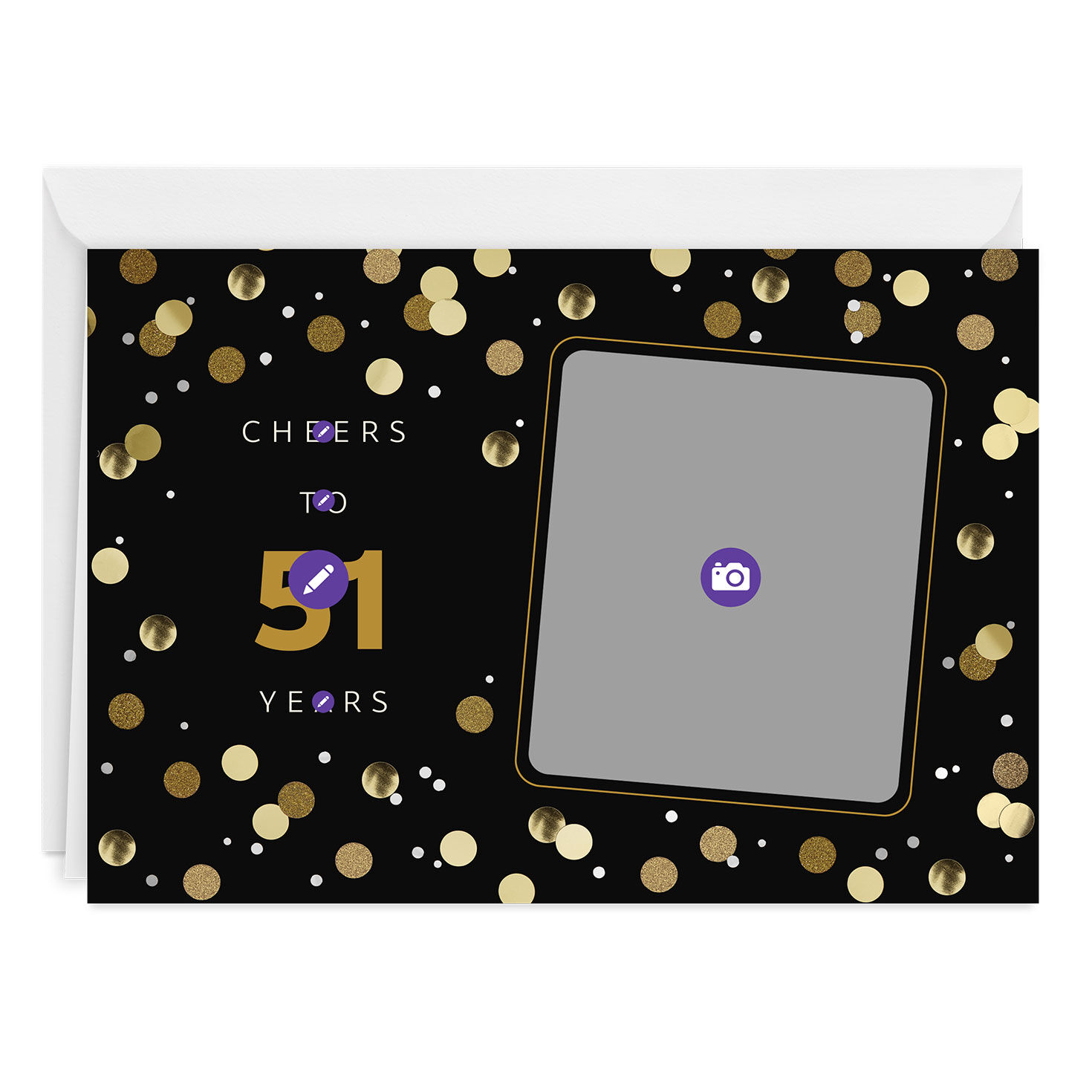 Personalized Confetti Number Celebration Photo Card - Greeting Cards ...
