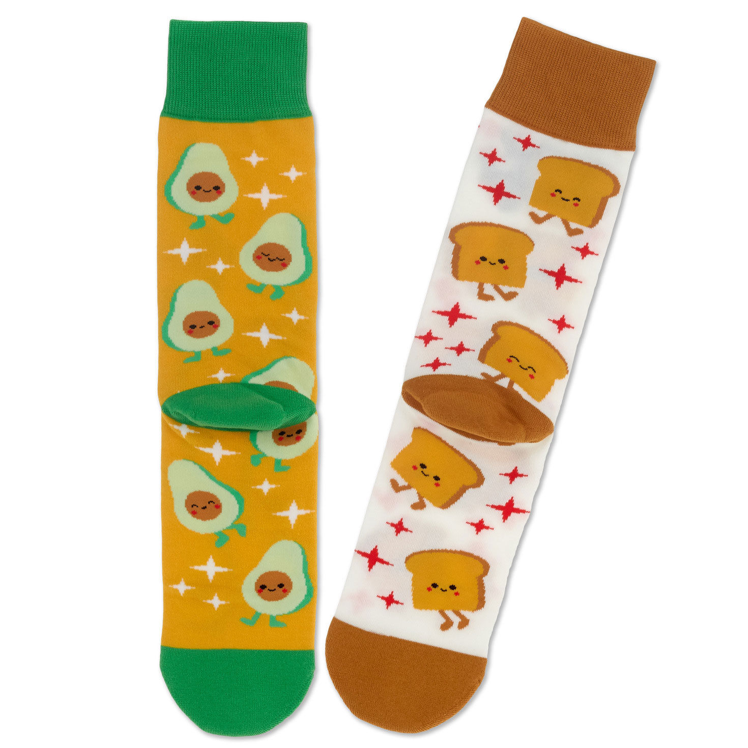 Better Together Avocado and Toast Funny Crew Socks - Socks & Slippers ...