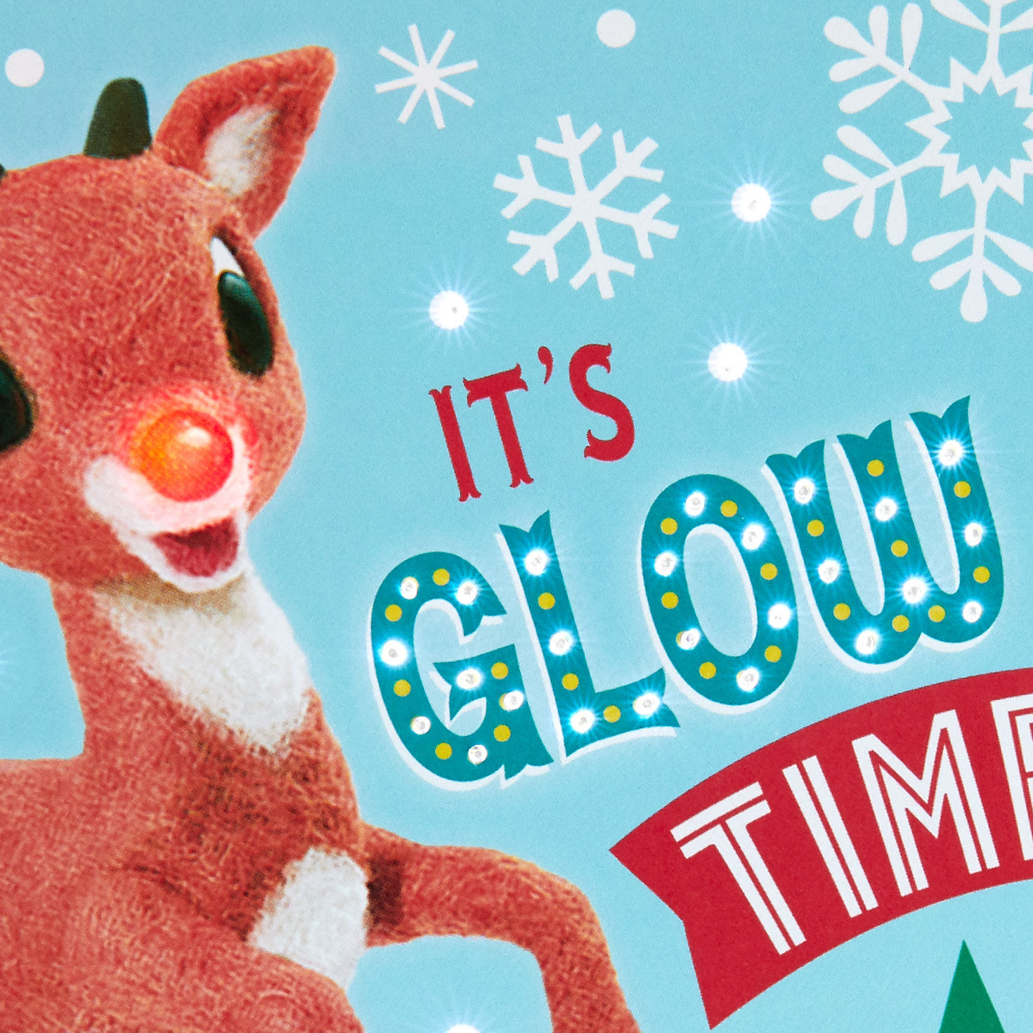 Rudolph the Red-Nosed Reindeer® Glow Time Musical Christmas Card With ...
