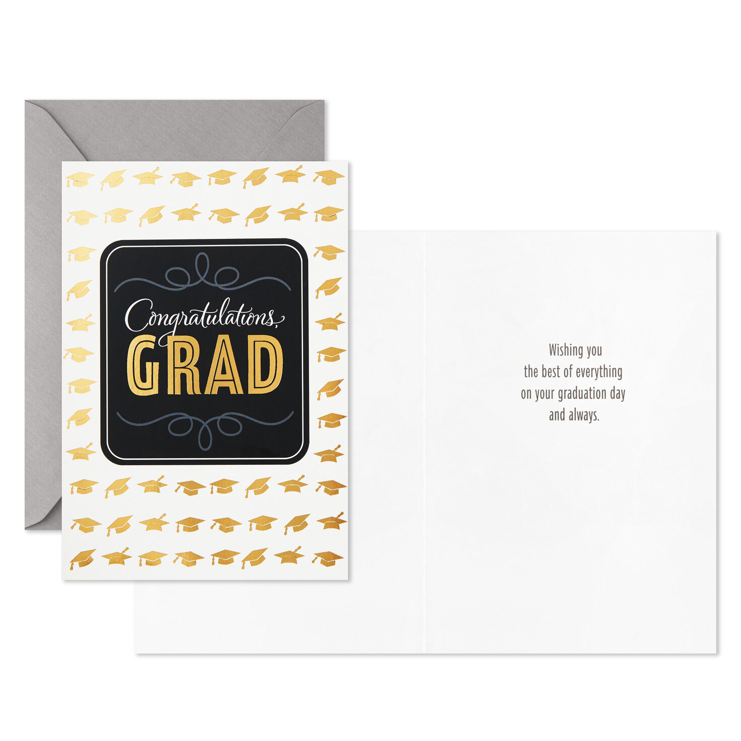Assorted Black, White and Gold Graduation Cards, Pack of 12 - Boxed ...
