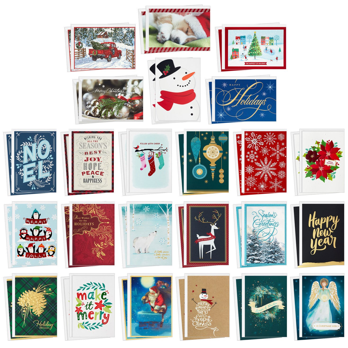 Stylish Holidays Christmas Card Assortment in Decorative Box, Pack of ...