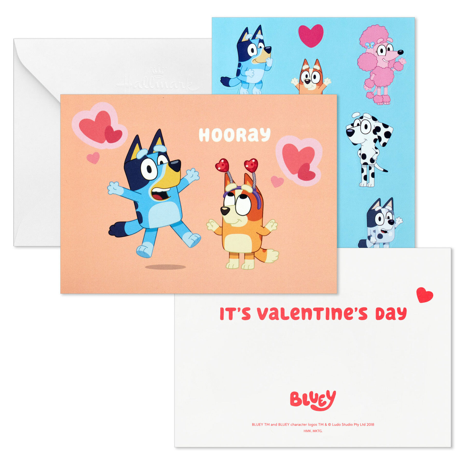 Bluey and Bingo Kids Assorted Valentines With Stickers, Pack of 24 ...